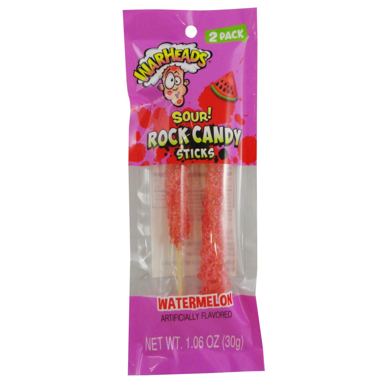 WarHeads Sour Watermelon Valentine's Rock Candy Sticks, 2 pk - Shop ...