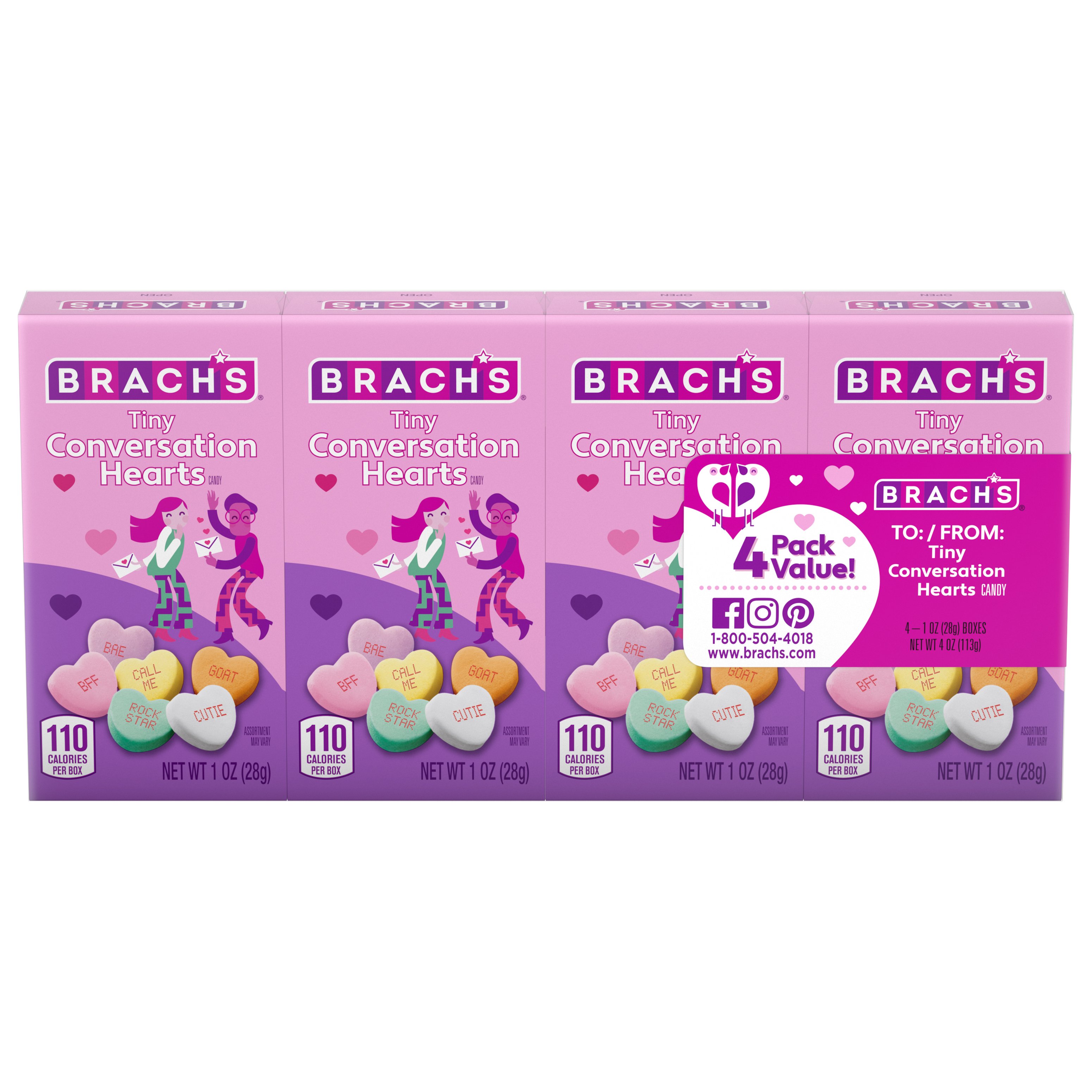 Brach's Tiny Conversation Hearts Valentine's Candy Boxes - Shop Candy ...