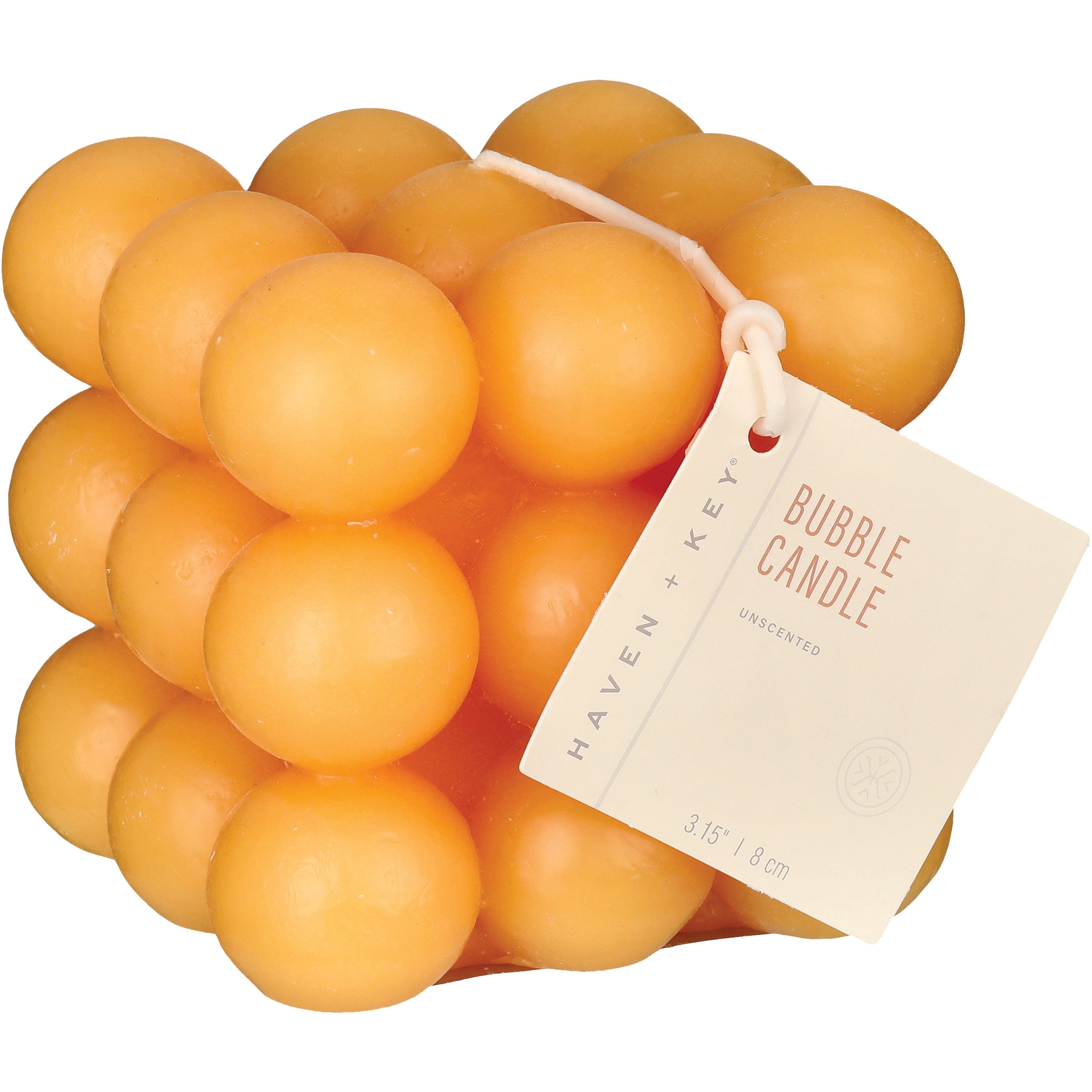 Haven + Key Unscented Bubble Cube Candle - Yellow - Shop Candles at H-E-B