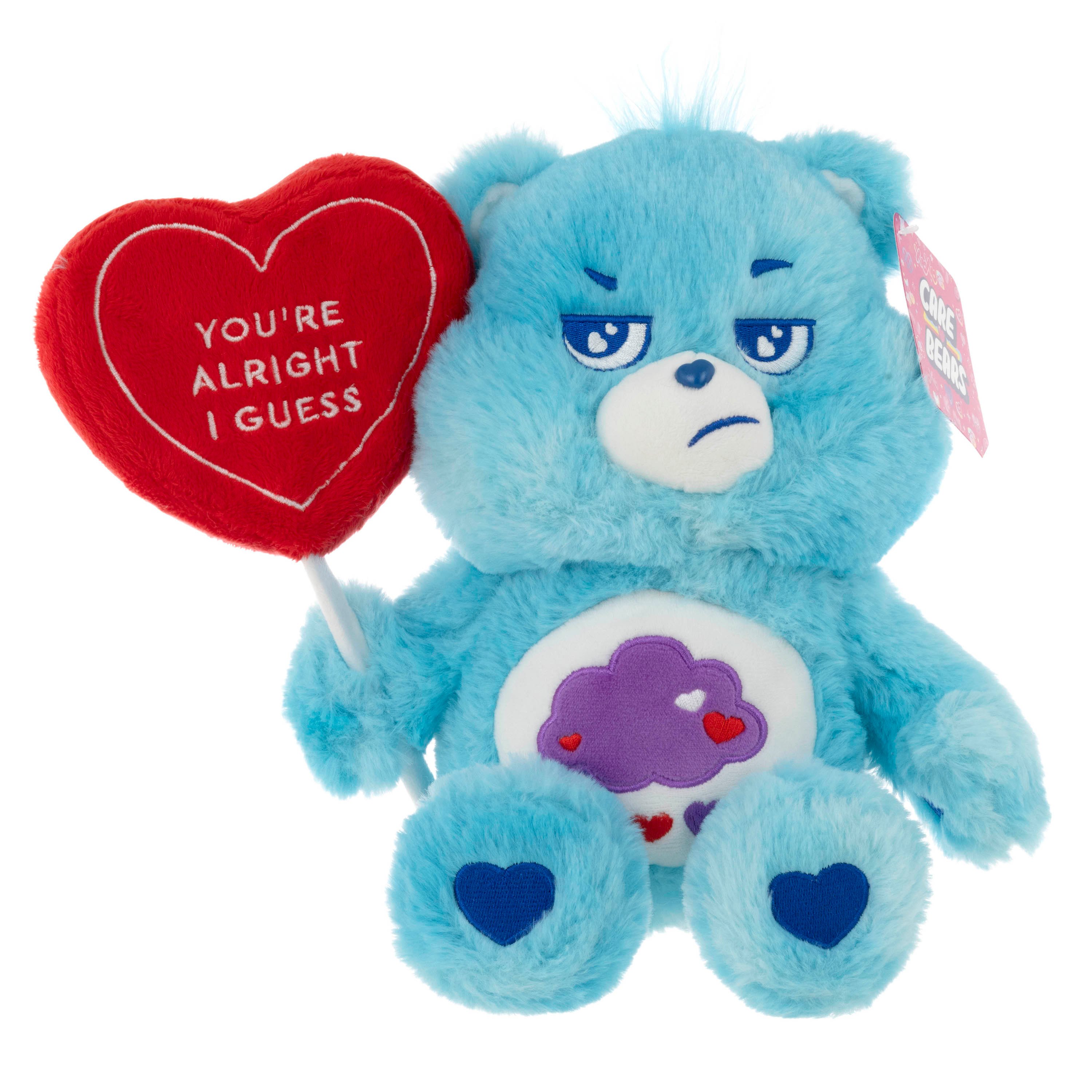 Care Bears Grumpy Bear Valentine's Plush with Red Lollipop - Shop Plush ...
