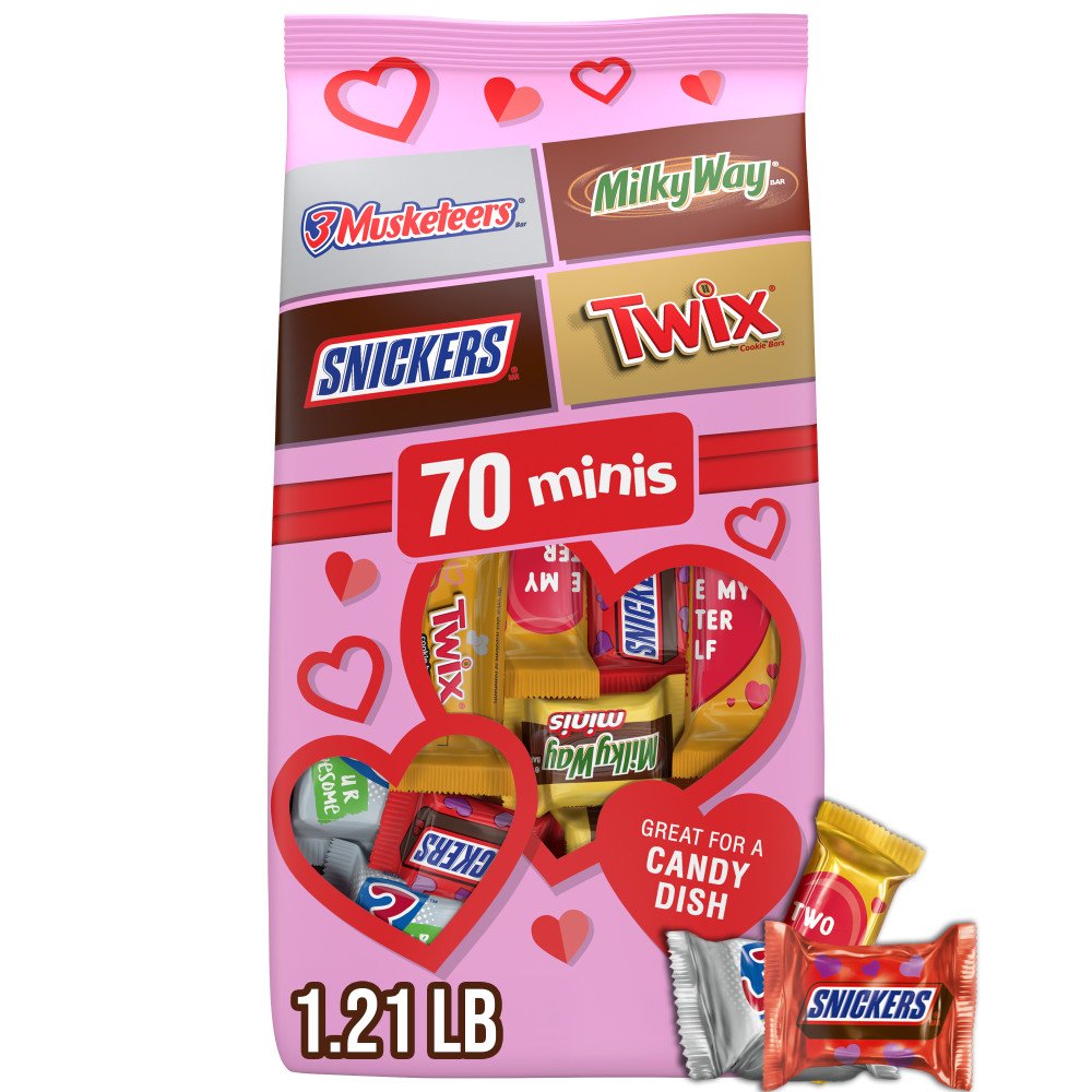 Snickers, Twix, Milky Way & 3 Musketeers Assorted Minis Valentine's ...