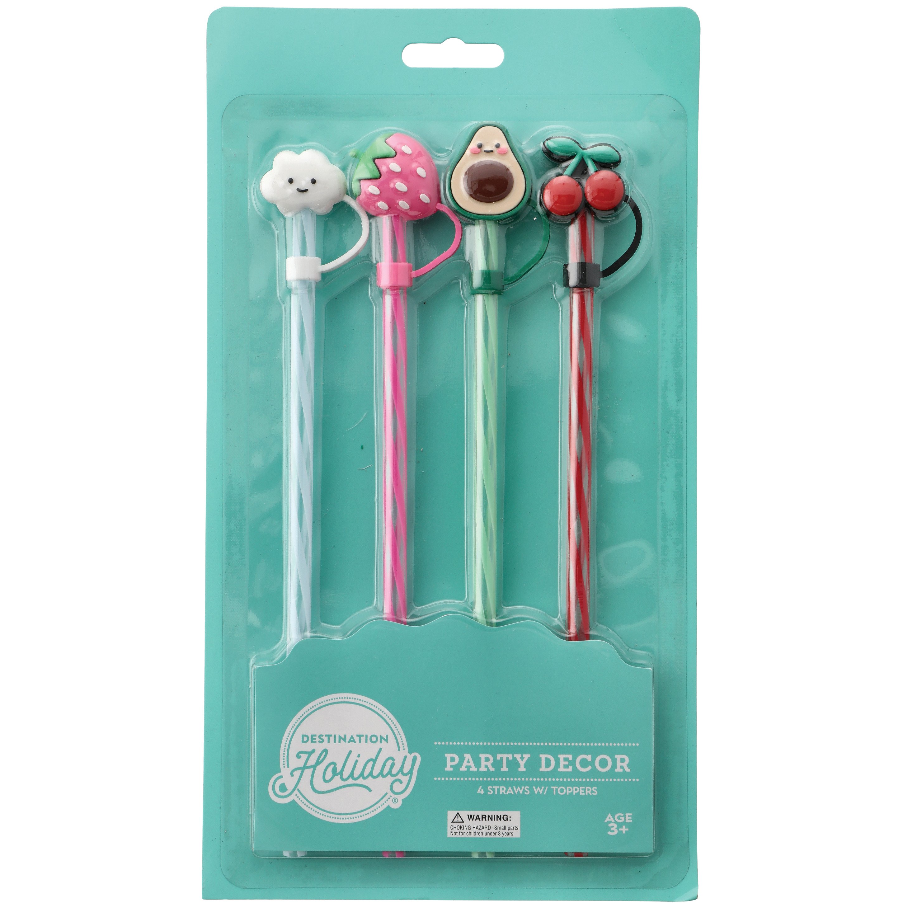 Destination Holiday Summer Straws with Toppers - Fruit - Shop Seasonal ...