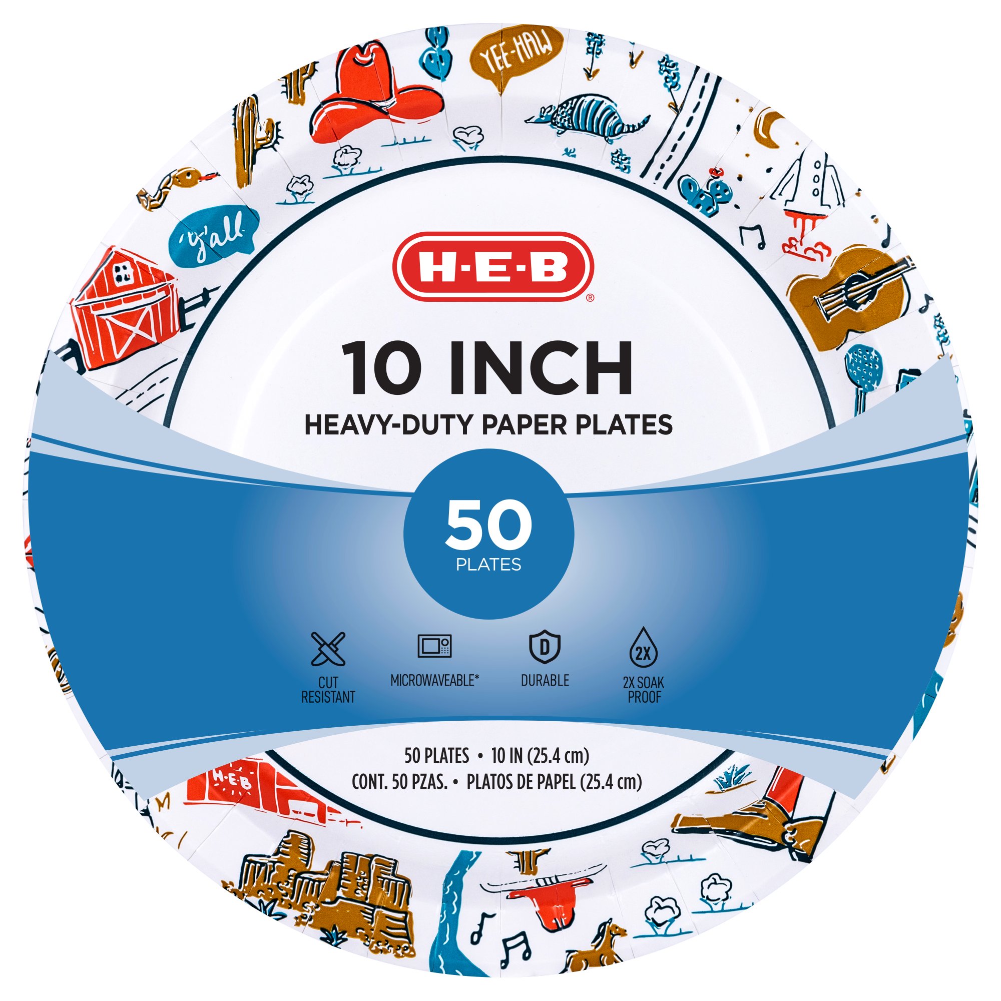 H-E-B Texas 10 in Heavy Duty Paper Plates - Shop Plates & bowls at H-E-B
