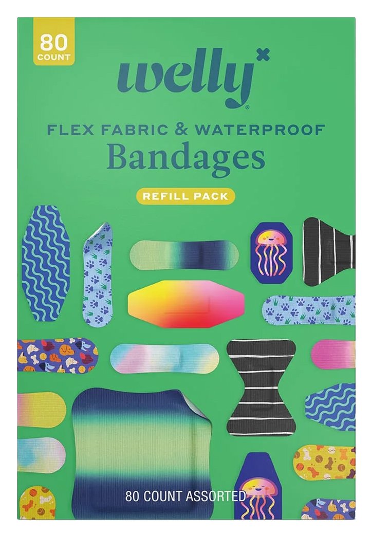 Welly Flex Fabric & Waterproof Bandages Refill Pack, 80 ct | Central ...