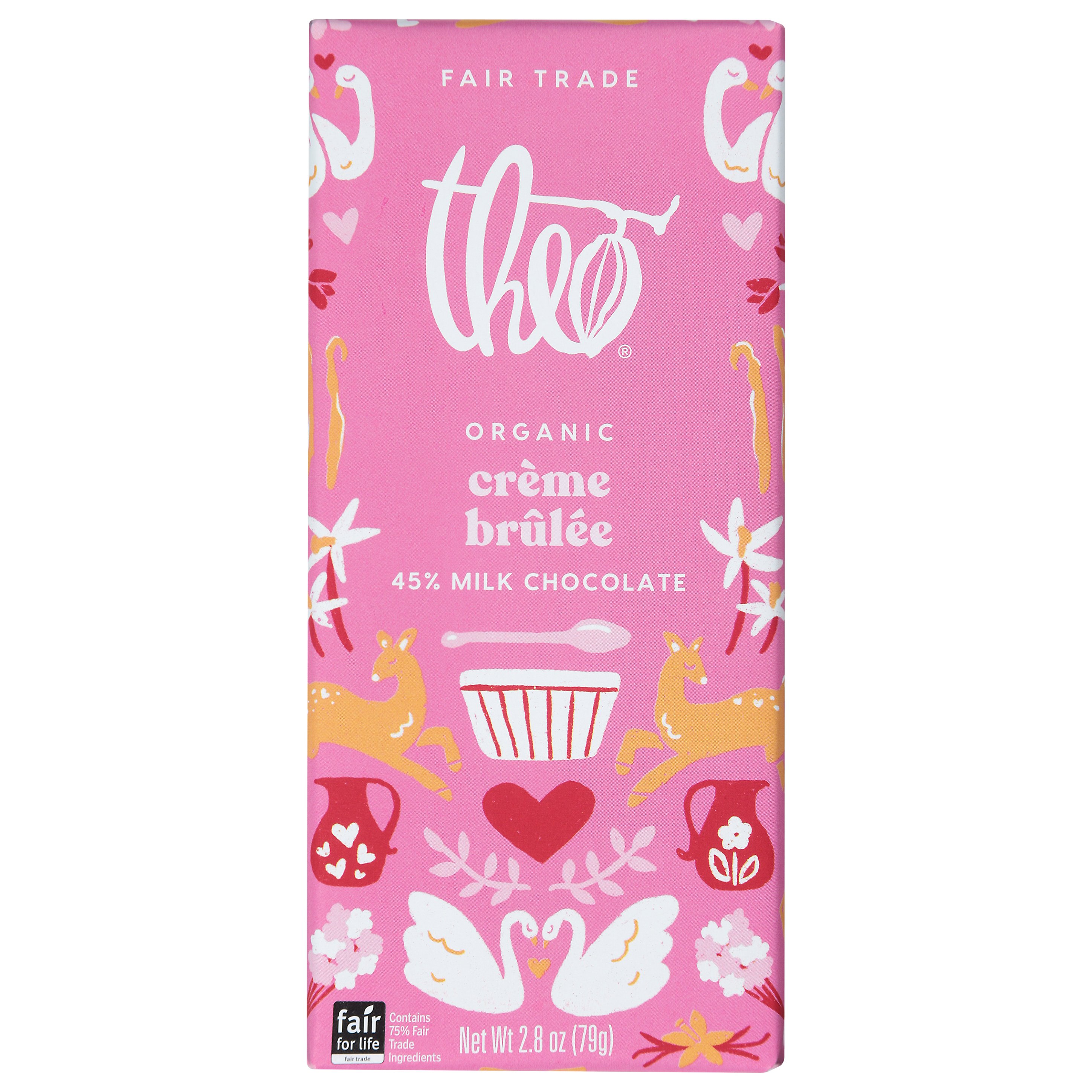Theo Organic Creme Brulee 45% Milk Chocolate Valentine's Bar - Shop ...