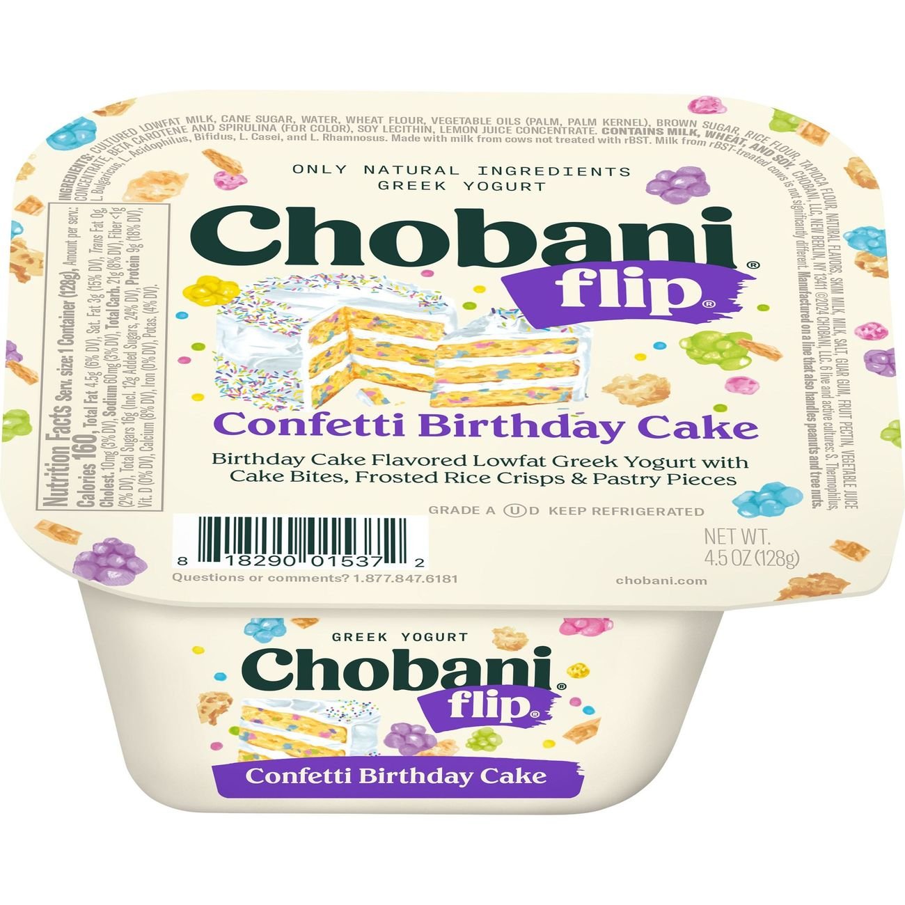 Chobani Flip Low Fat Greek Yogurt Confetti Birthday Cake Shop Yogurt At H E B