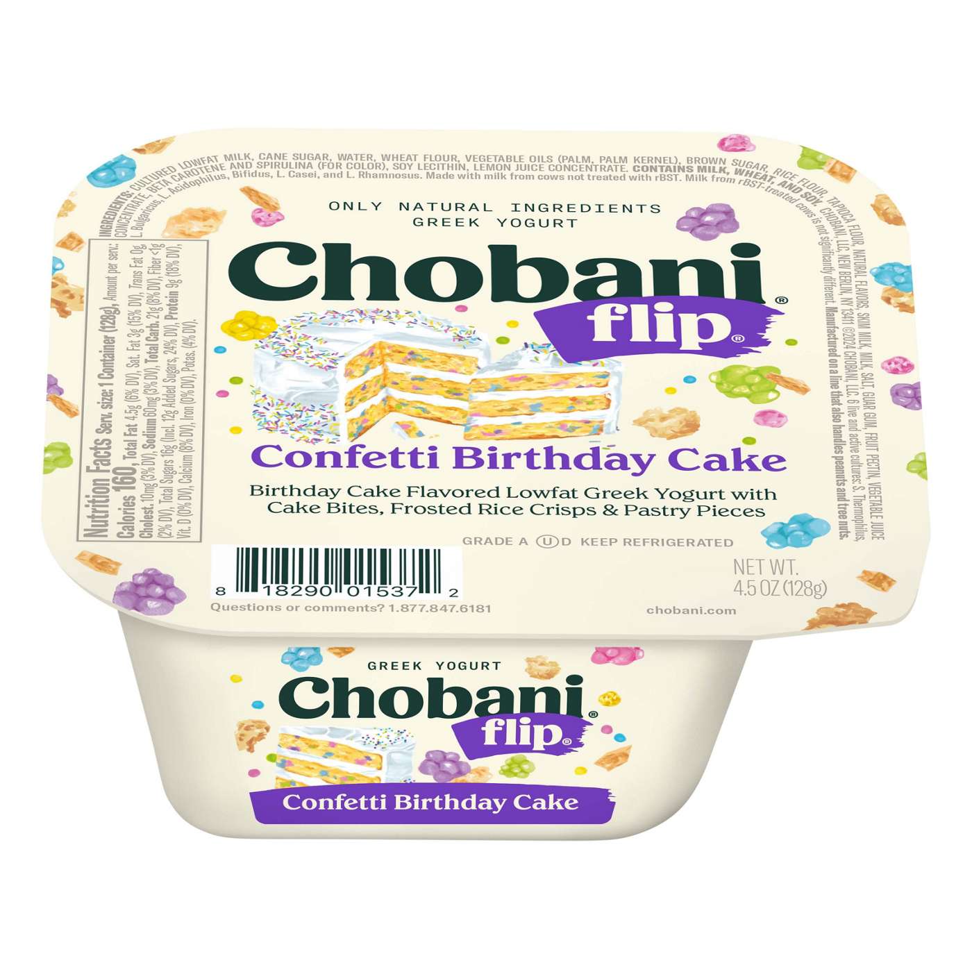Chobani Flip Low-Fat Greek Yogurt - Confetti Birthday Cake - Shop ...