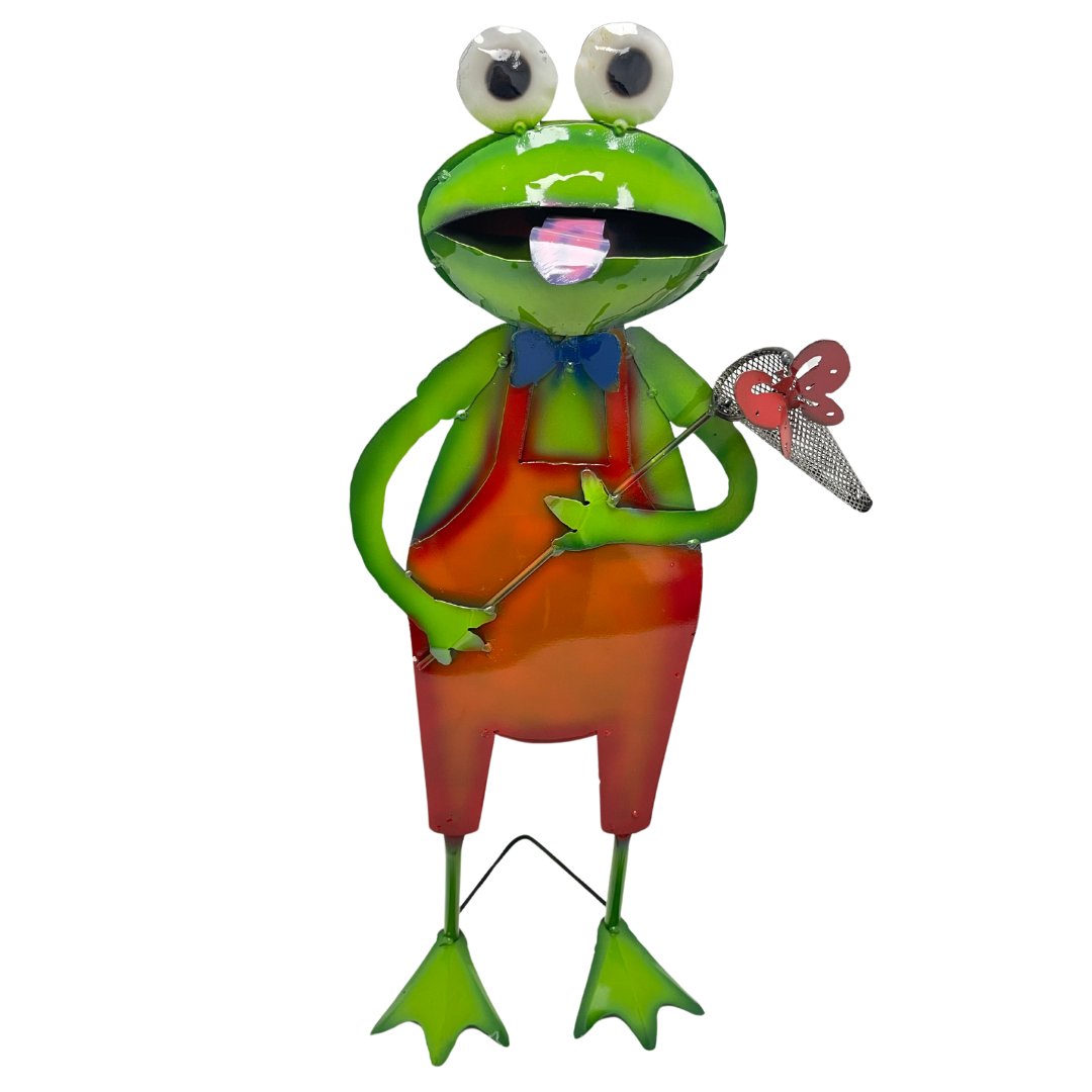 Creative Decor Sourcing Standing Frog with Butterfly Metal Garden ...