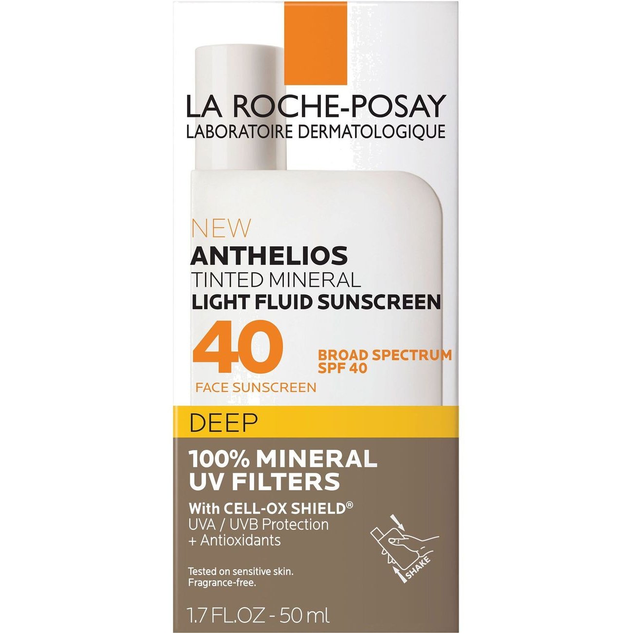 La Roche-Posay Anthelios Deep Tinted Mineral Sunscreen - Deep, SPF 40 ...
