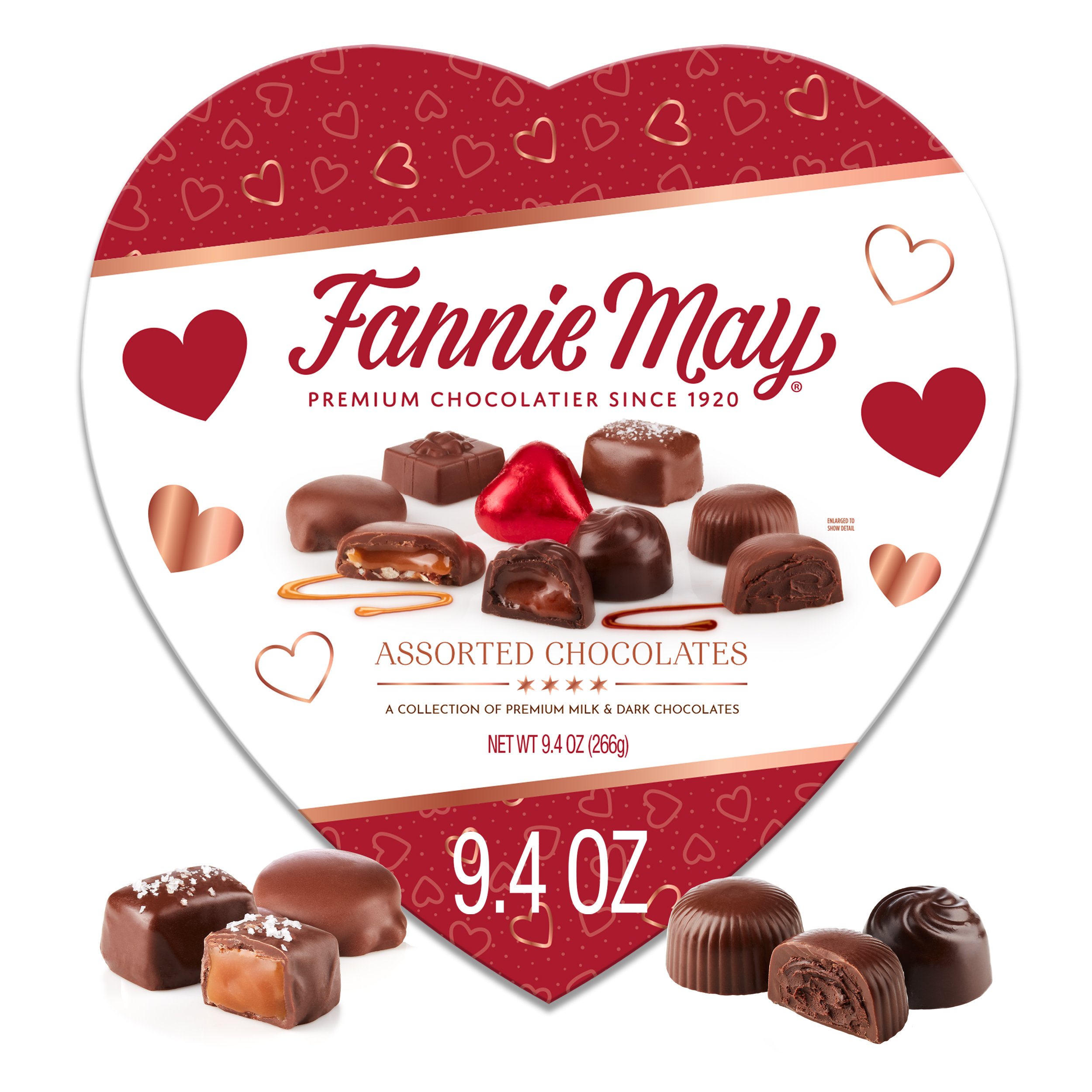 Fannie May Assorted Chocolates Valentine's Heart Gift Box - Shop Candy ...
