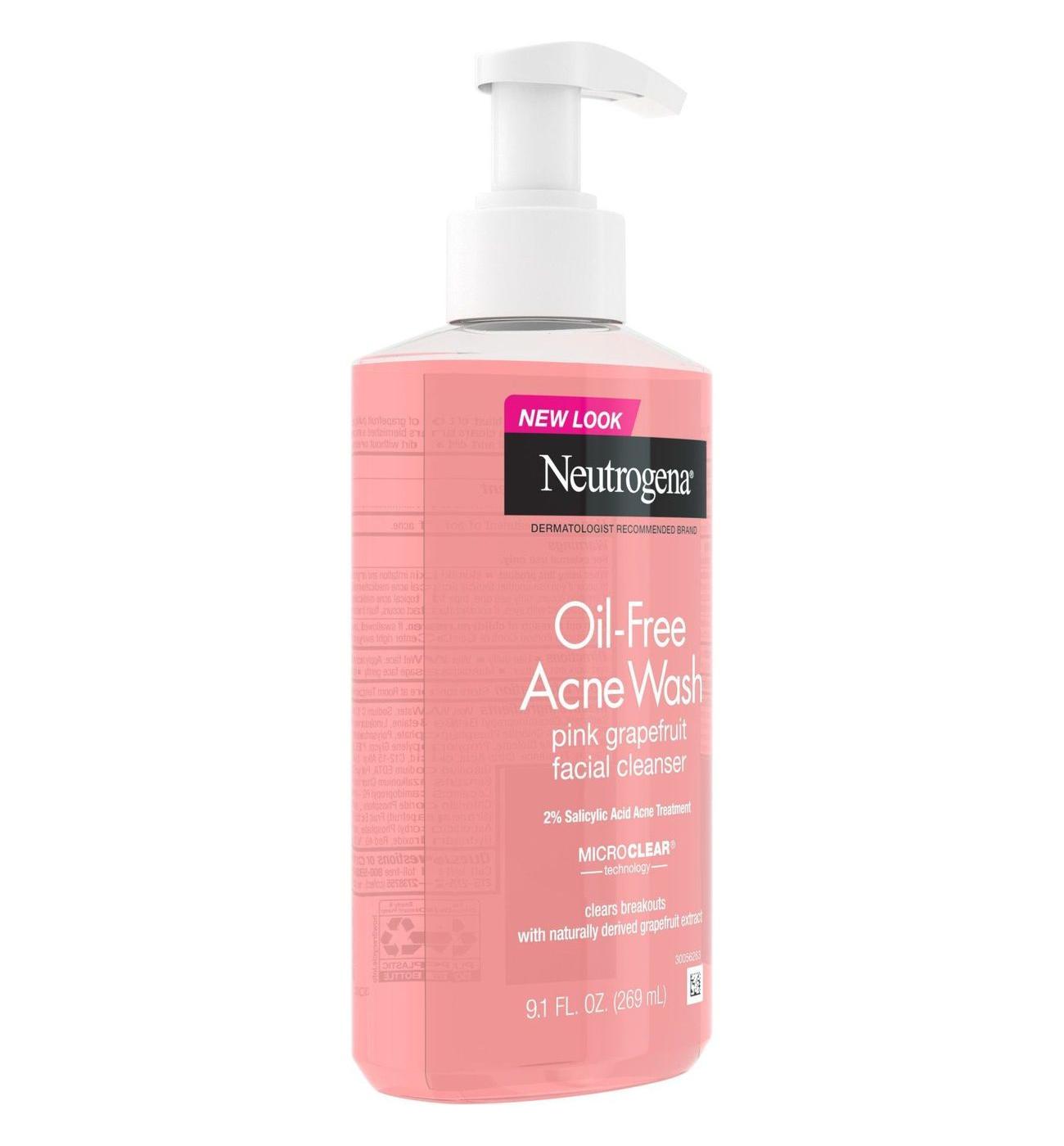 Neutrogena Oil Free Acne Facial Cleanser with Salicylic Acid - Pink ...