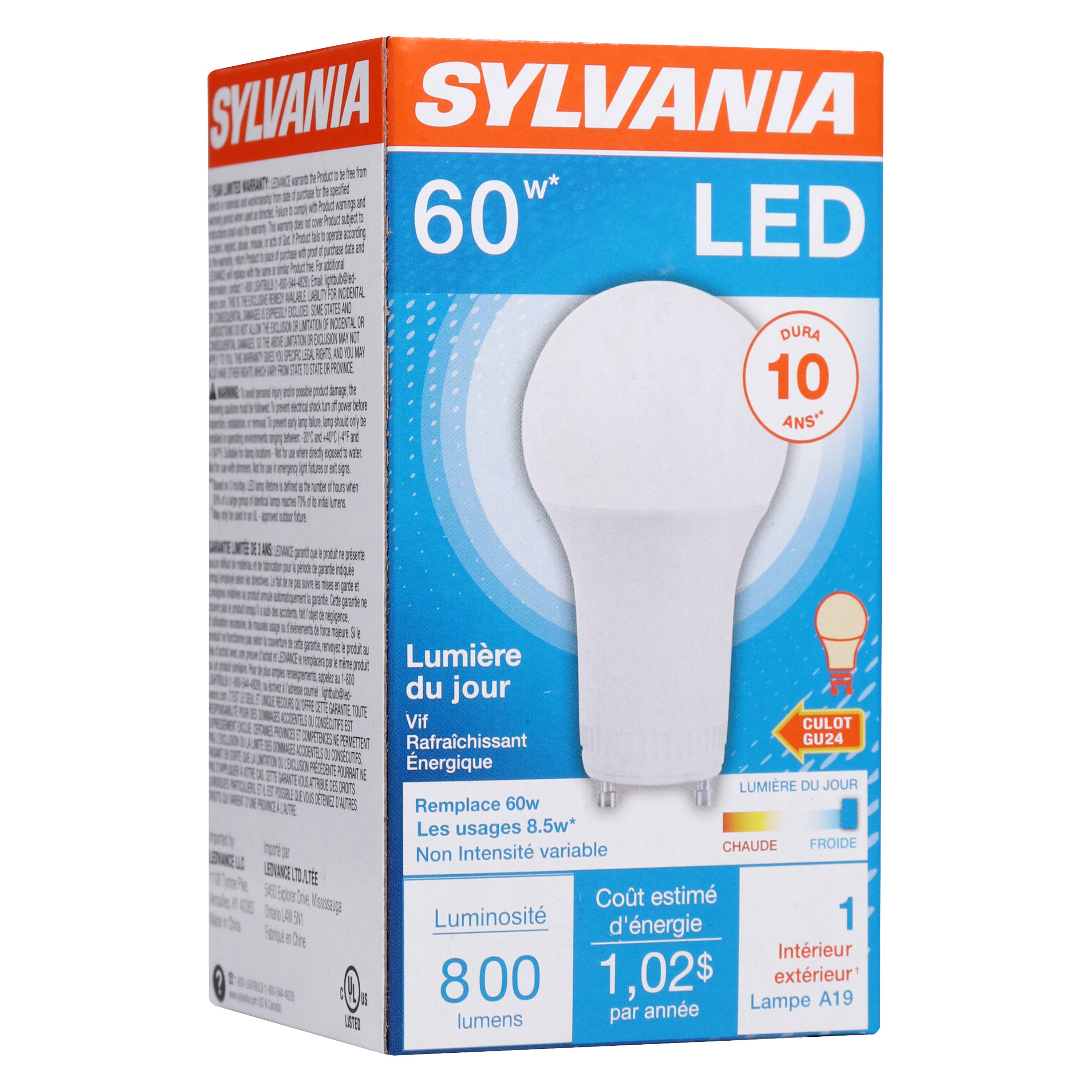 Sylvania A19 60-Watt GU24 Base LED Light Bulb - Daylight - Shop Light bulbs at H-E-B