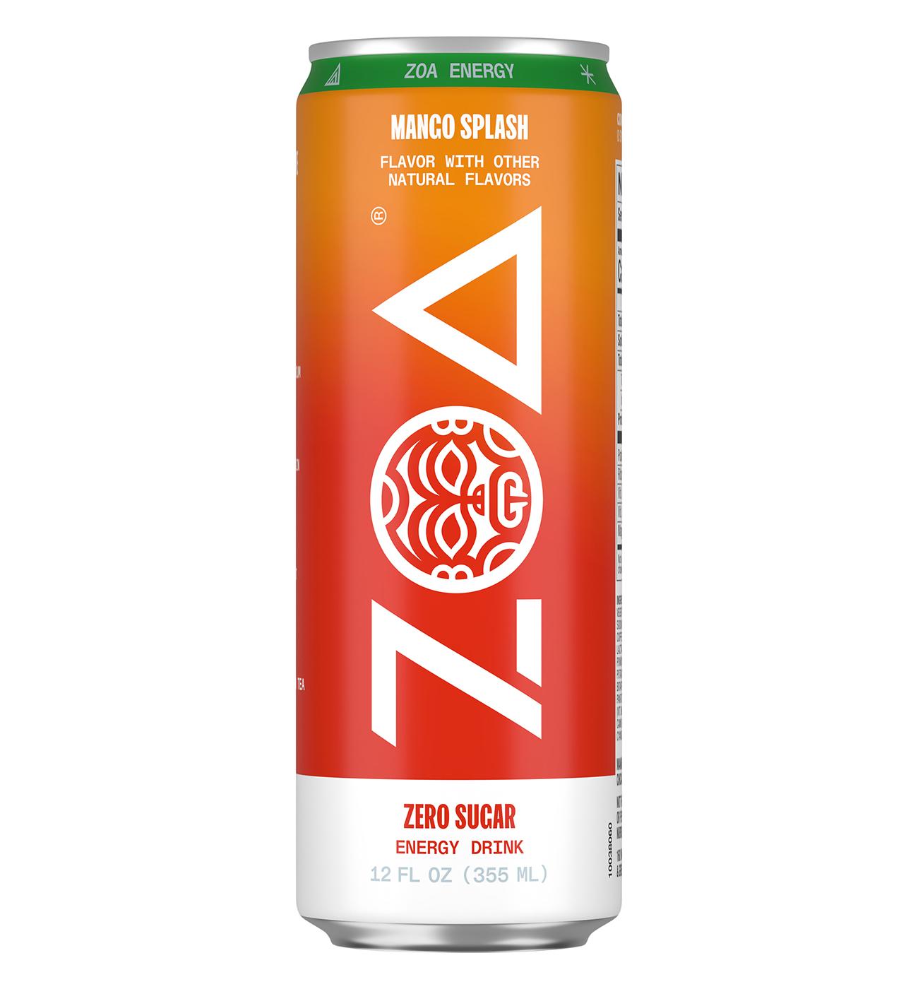 ZOA Zero Sugar Energy Drink - Mango Splash - Shop Sports & energy ...