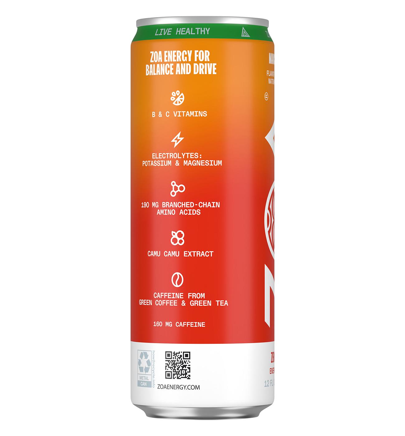ZOA Zero Sugar Energy Drink - Mango Splash - Shop Sports & energy ...
