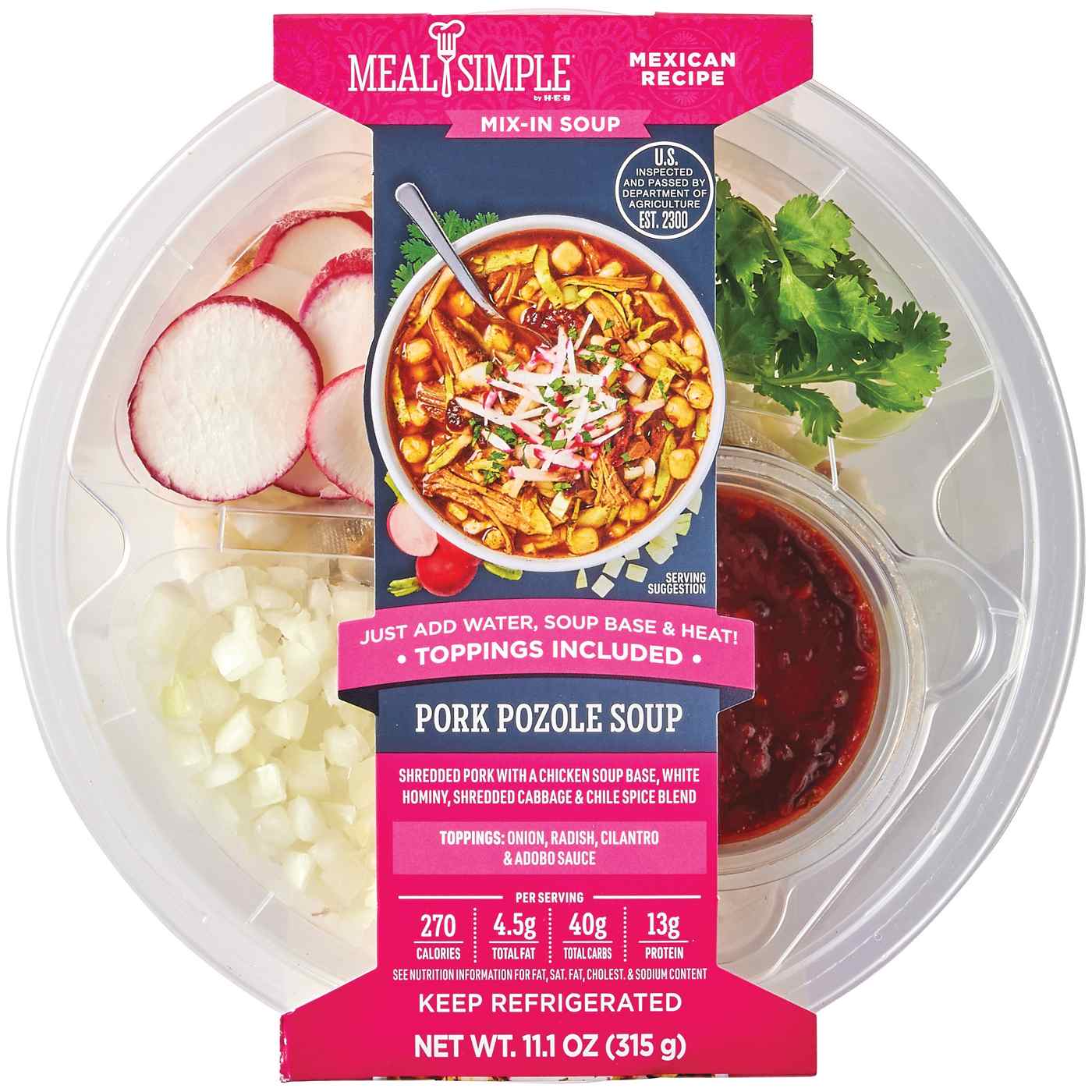 Meal Simple by H-E-B Pork Pozole Mix-In Soup - Shop Soup at H-E-B