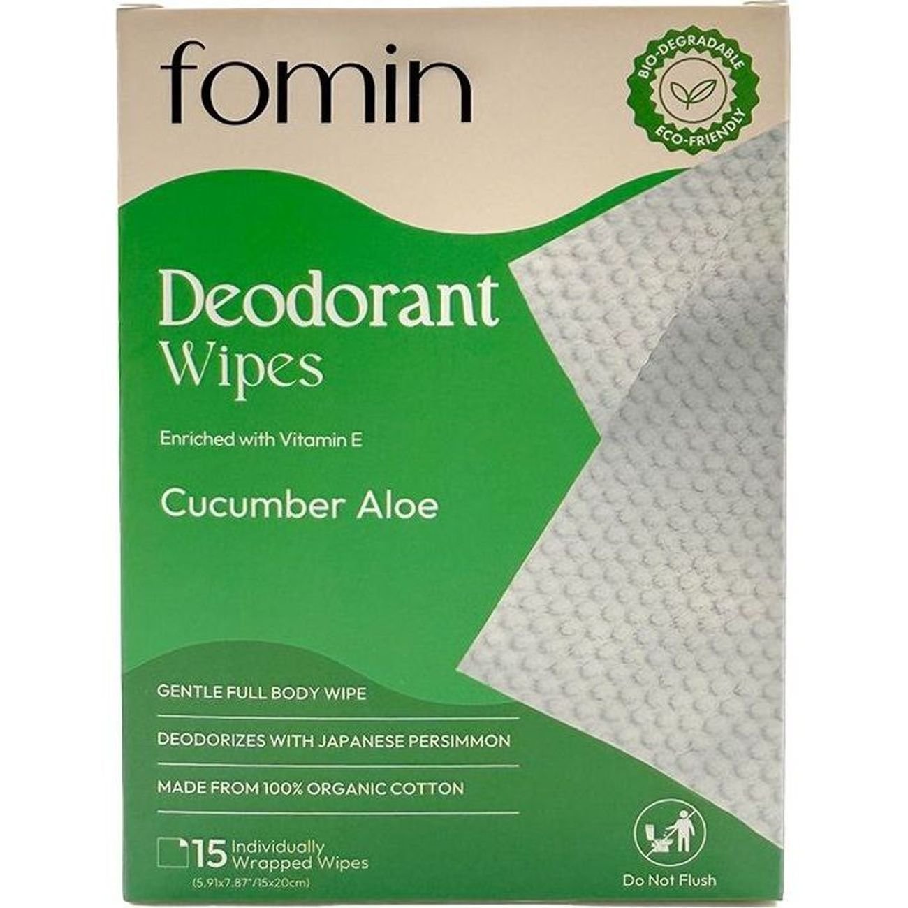 Fomin Deodorant Wipes Refresh - Cucumber Aloe - Shop Deodorant ...