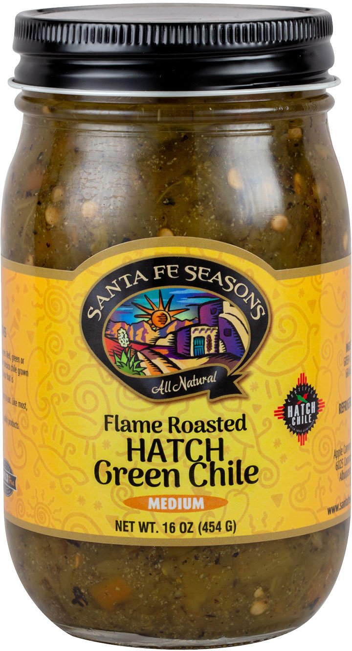Santa Fe Seasons Medium Flame Roasted Hatch Green Chile Sauce, 16 oz ...