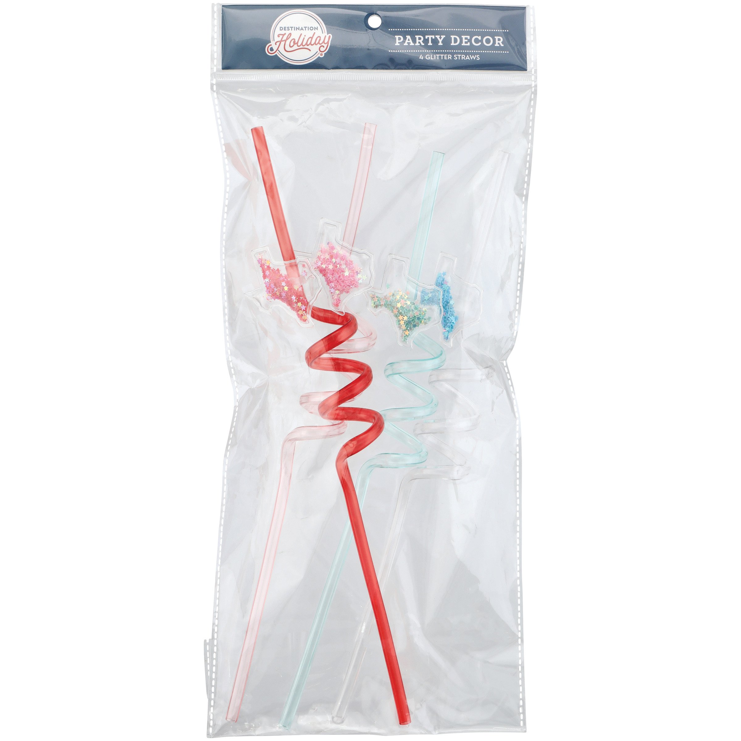 Destination Holiday Texas Glitter Straws - Shop Seasonal decor at H-E-B