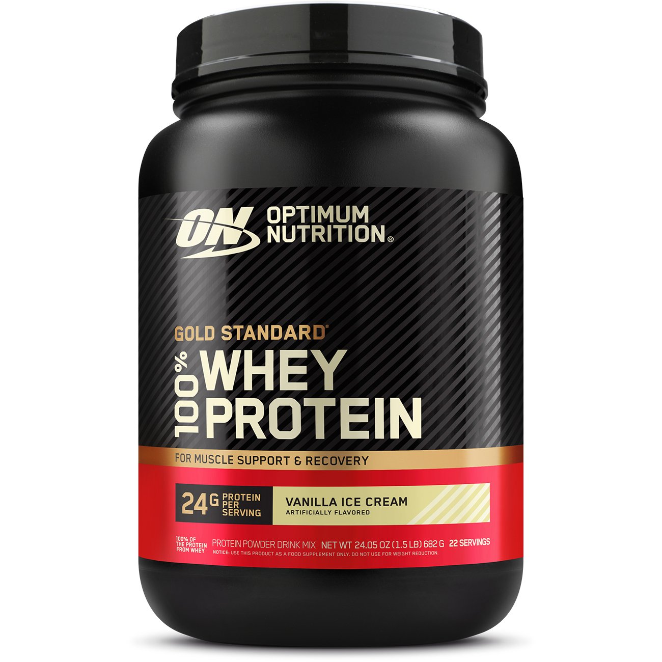Optimum Nutrition 100% Whey 24g Protein Powder - Vanilla Ice Cream ...