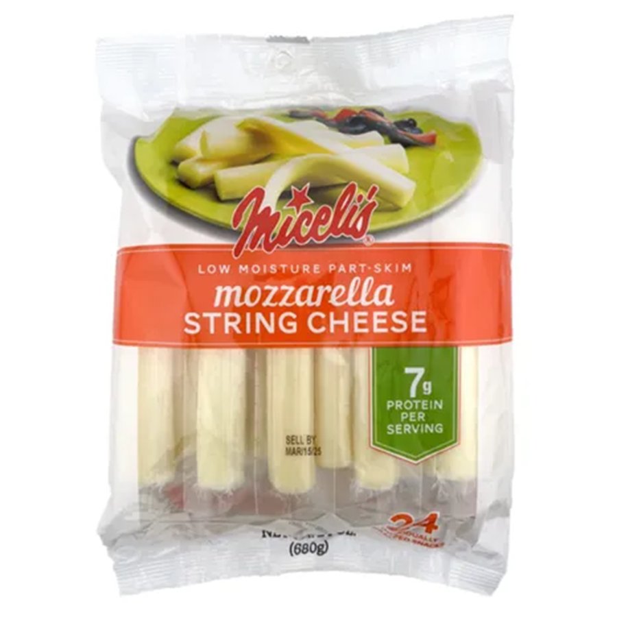 Miceli's Low Moisture, Part-Skim Mozzarella String Cheese - Shop Cheese ...