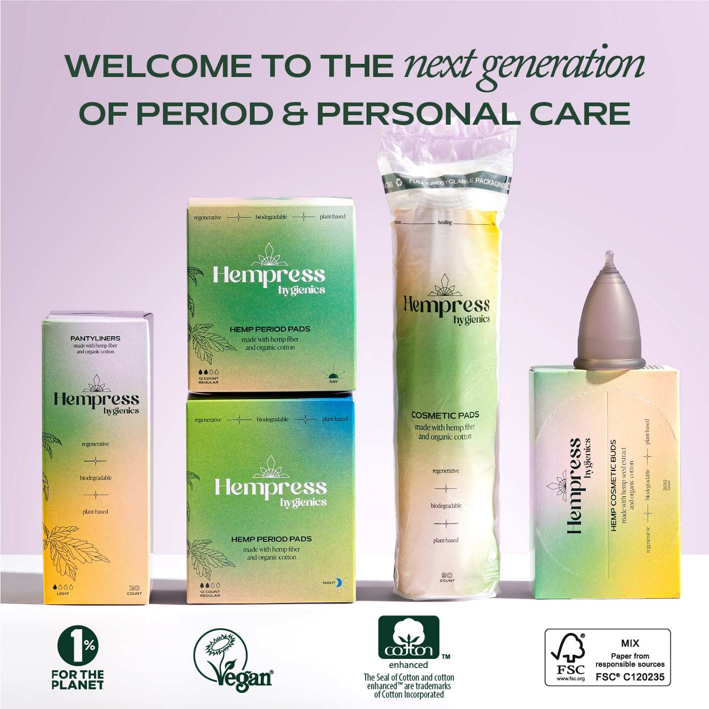 Hempress Hygienics Organic Cotton Sensitive Intimate Wipes - Fragrance ...