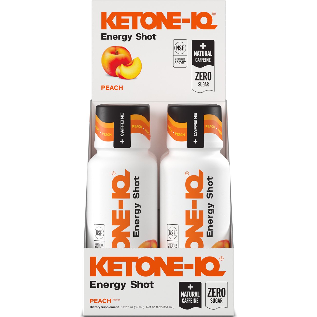 Ketone-IQ Zero Sugar Energy Shots 6 pk - Caffeine Peach - Shop Sports & energy drinks at H-E-B