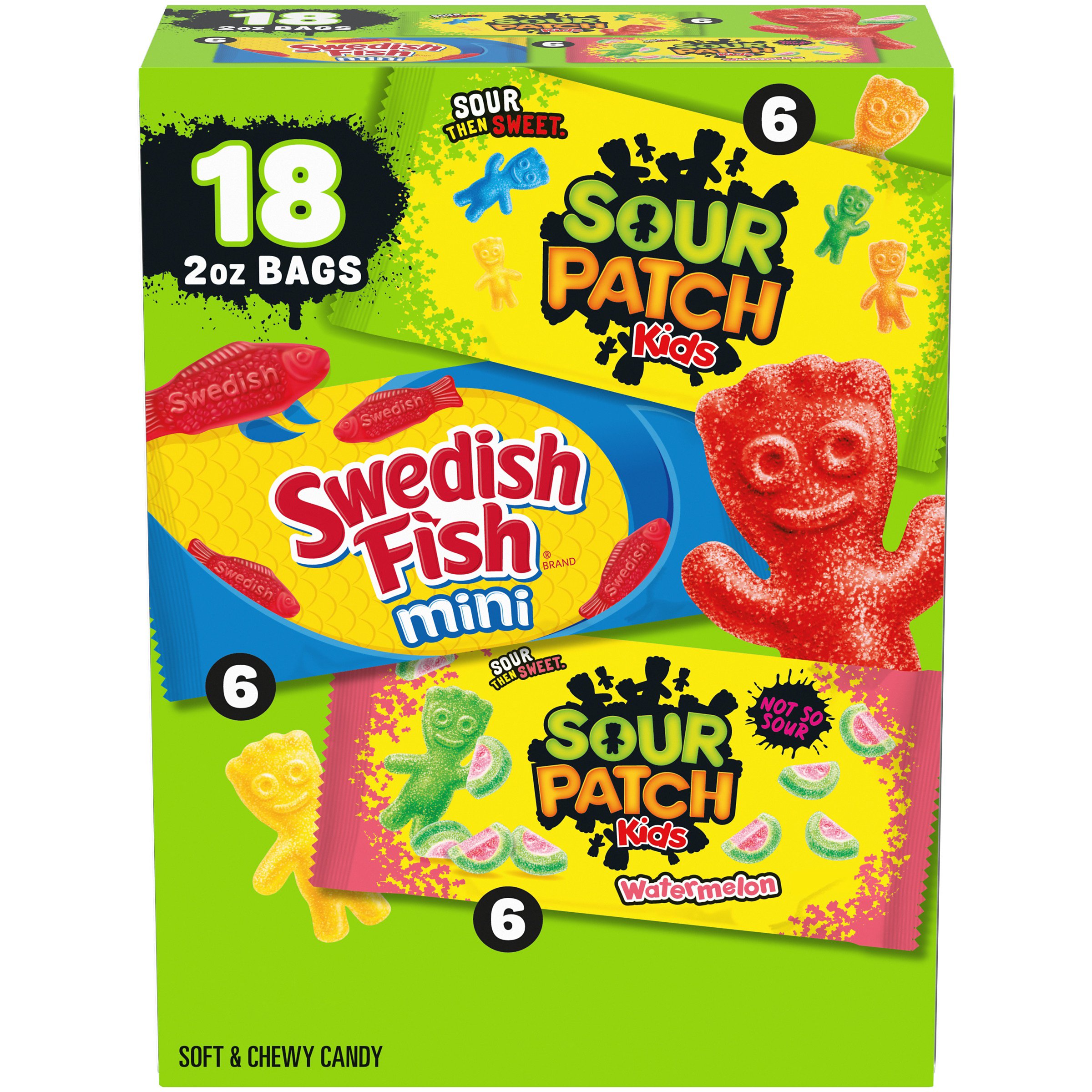 Sour Patch Kids & Swedish Fish Soft & Chewy Candy - Variety Pack - Shop ...