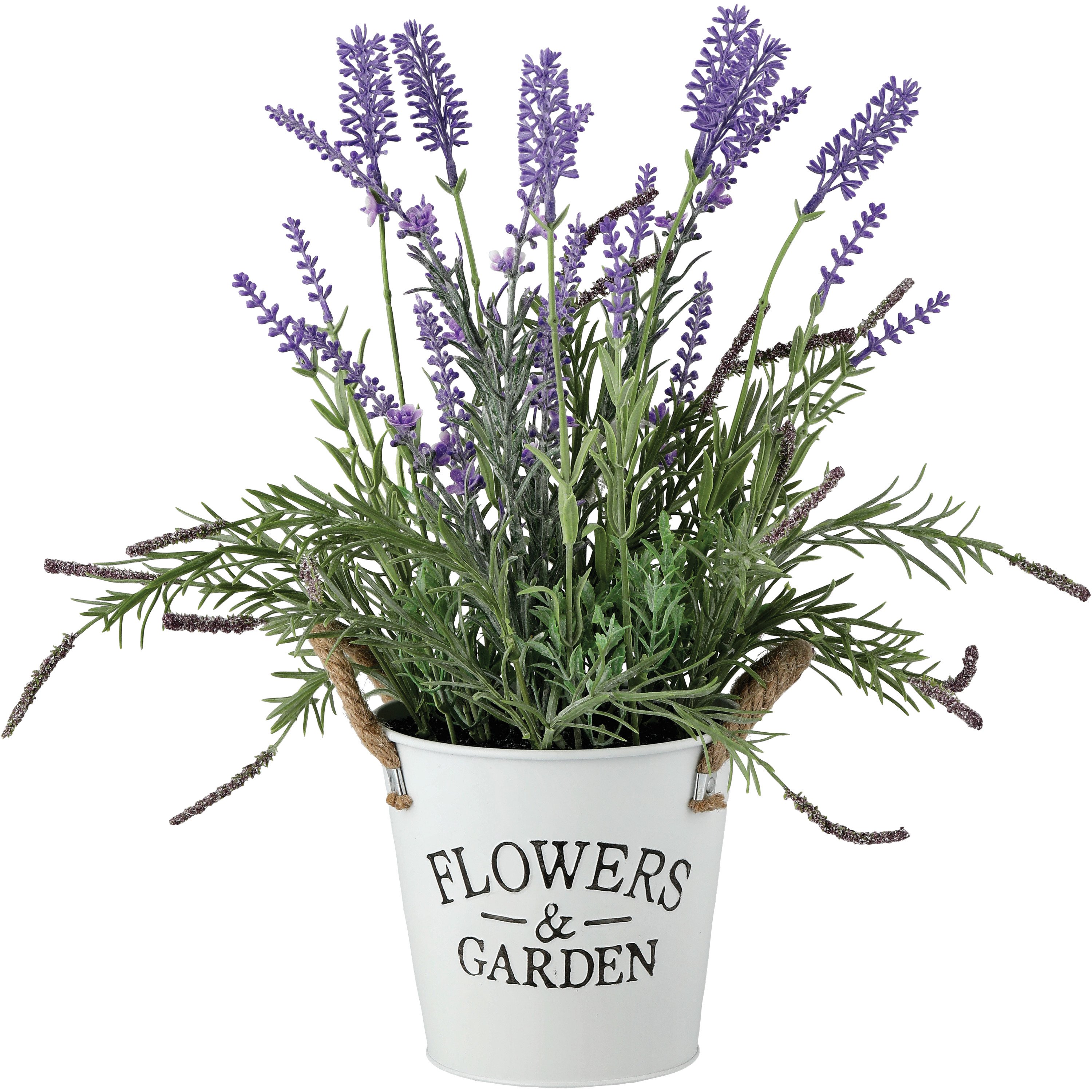 Haven + Key Faux Lavender Botanical in White Tin Pot - Shop Seasonal ...