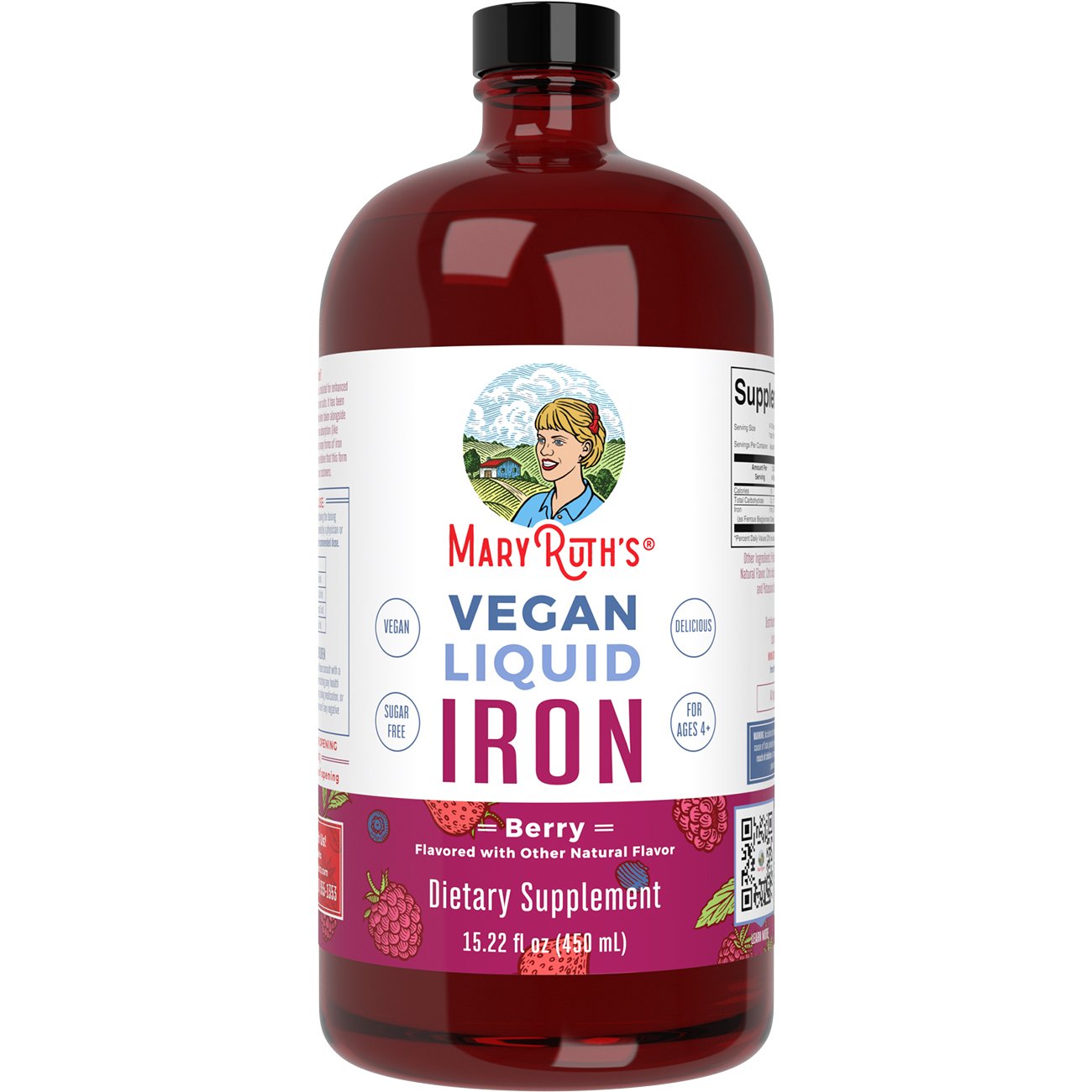 Mary Ruth's Vegan Liquid Iron Supplement - Berry Flavor - Shop Vitamins ...