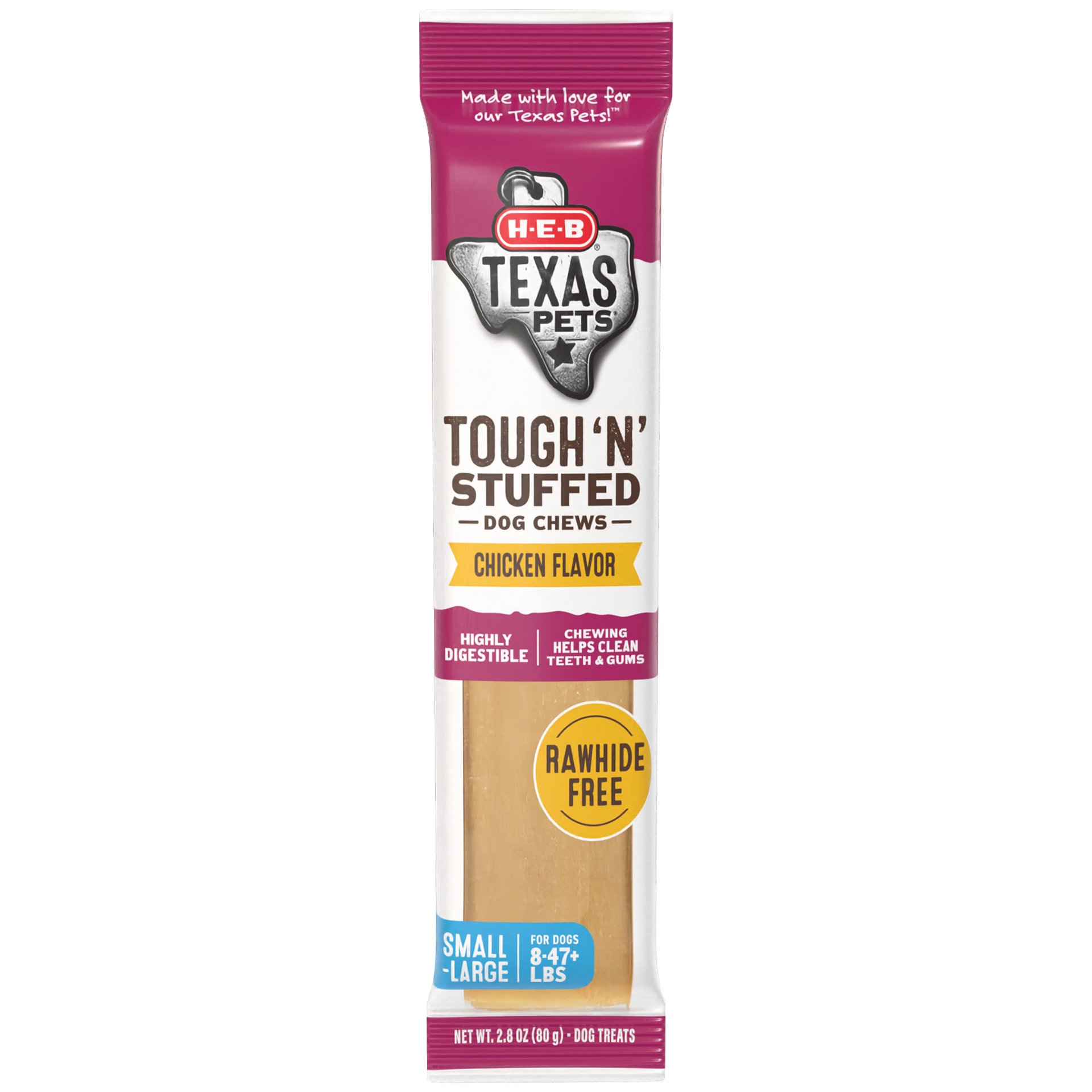 H-E-B Texas Pets Tough 'N' Stuffed Dog Chew - Chicken - Shop Bones ...