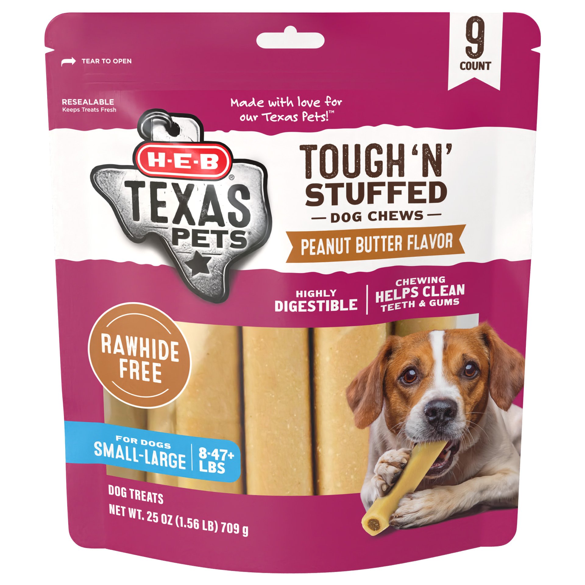 H-E-B Texas Pets Tough 'N' Stuffed Dog Chew - Peanut Butter - Shop ...