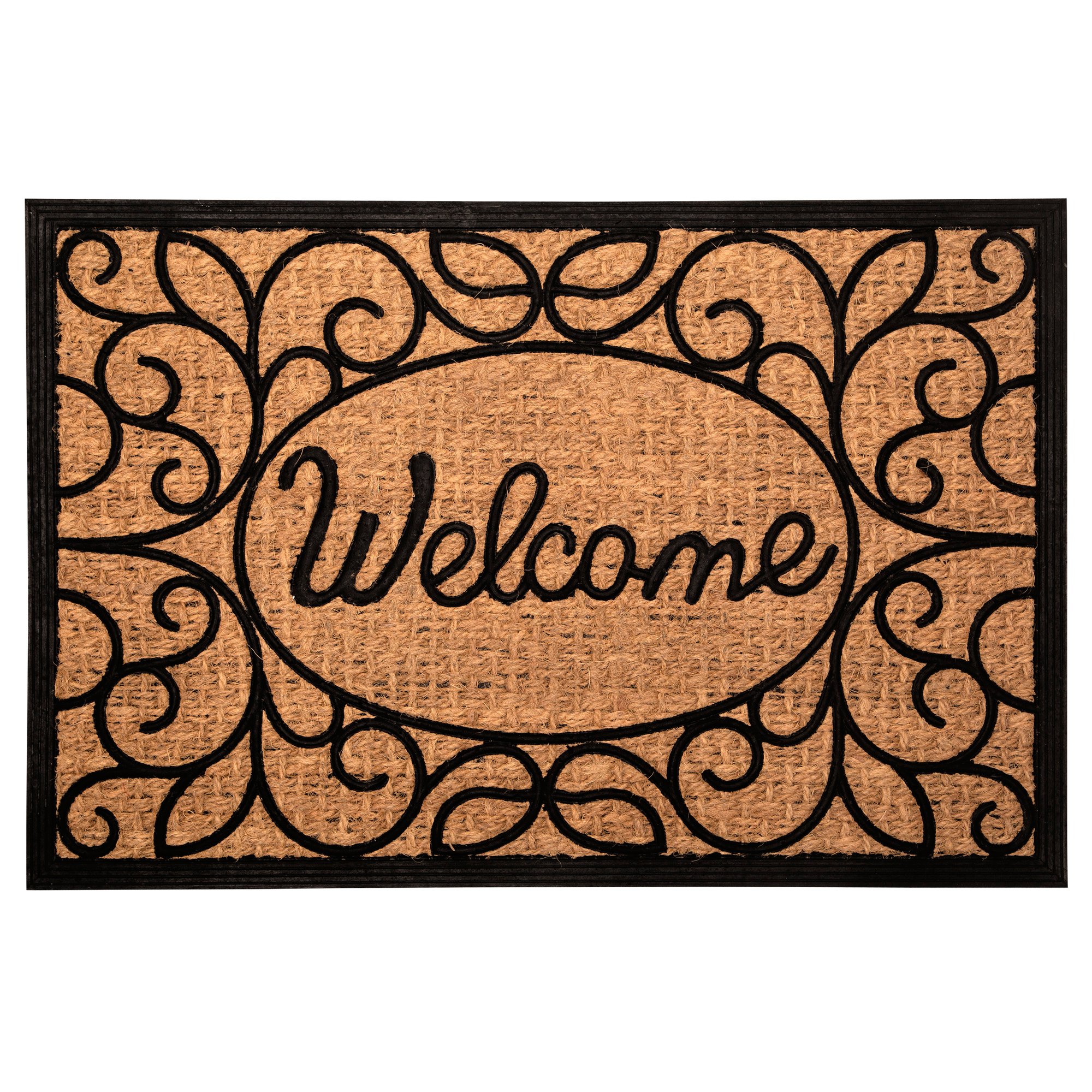 Stitch & Weft Welcome Wire Scroll Coir Doormat - Shop Rugs & mats at H-E-B