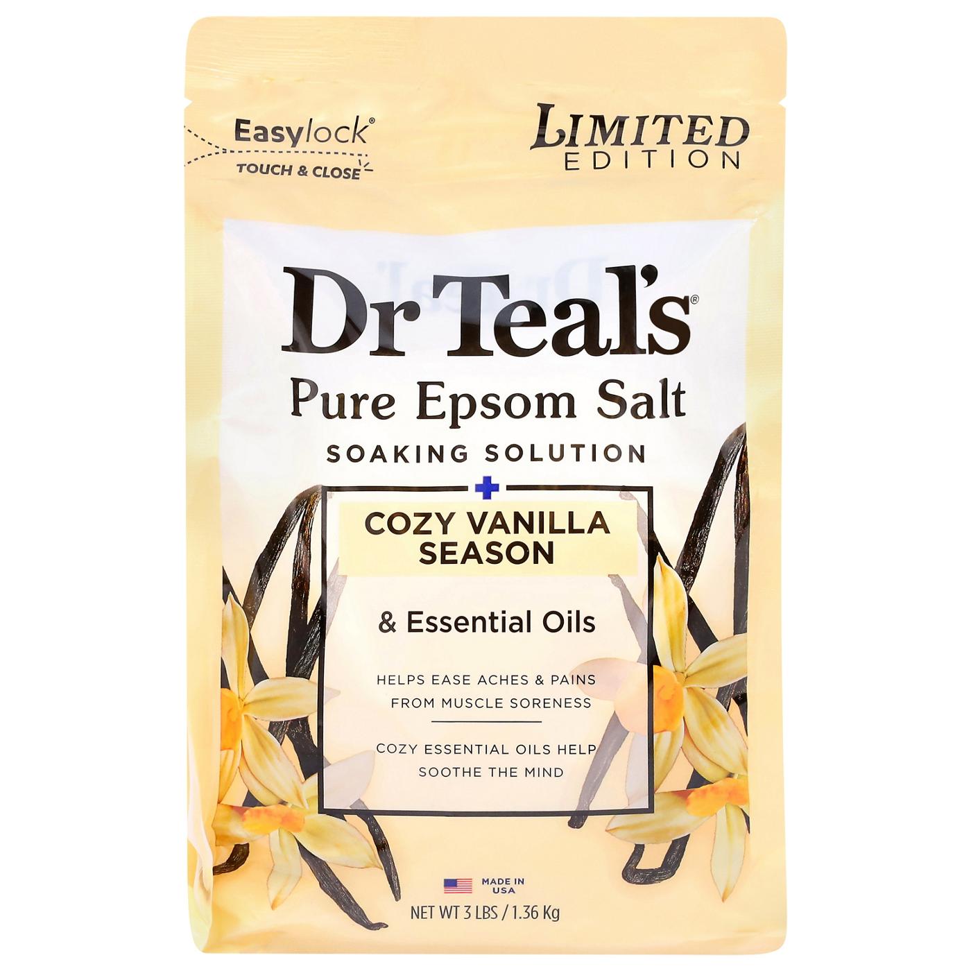Dr Teal's Pure Epsom Salt Magnesium Soaking Solution - Cozy Vanilla ...