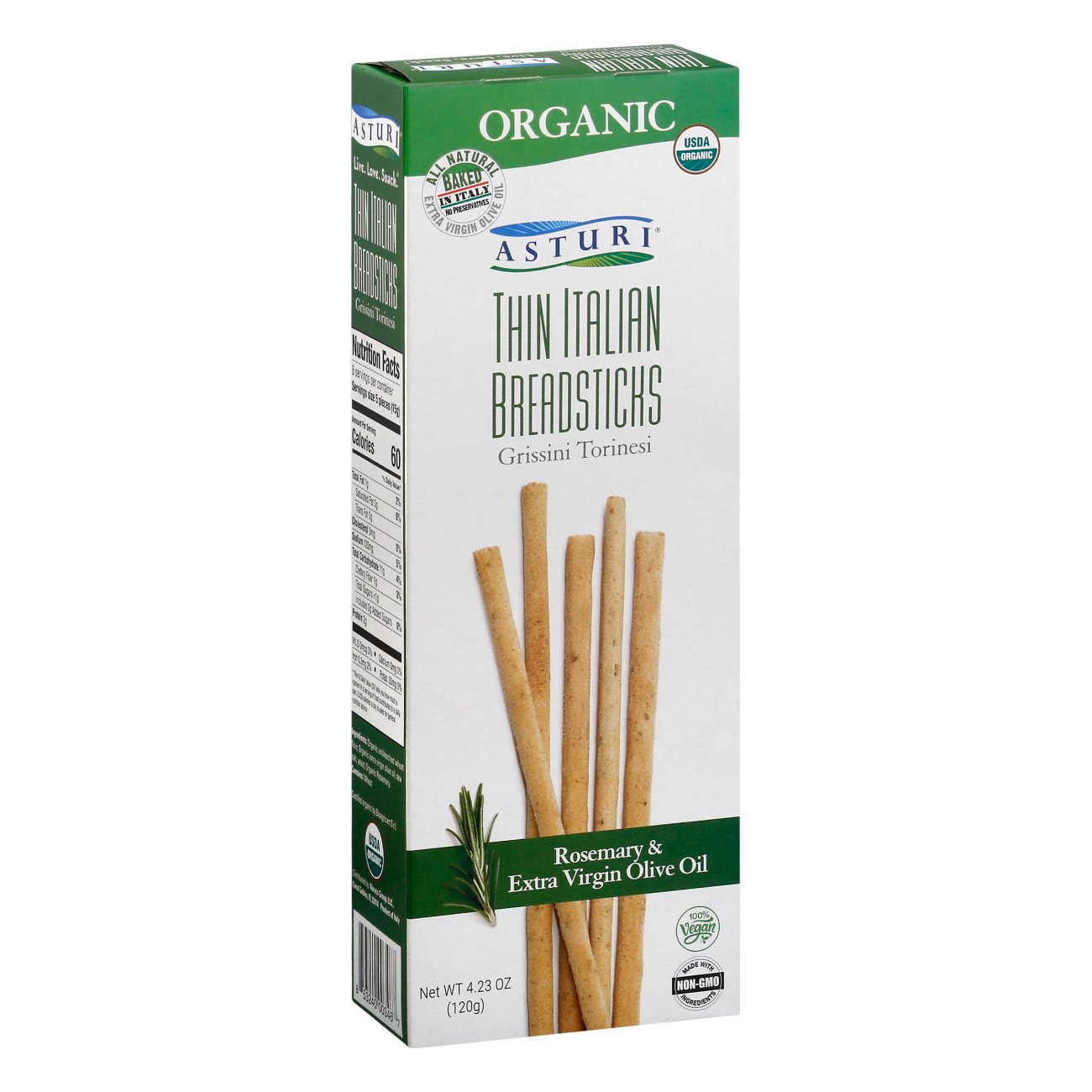 Asturi Thin Italian Breadsticks - Rosemary & Extra Virgin Olive Oil ...