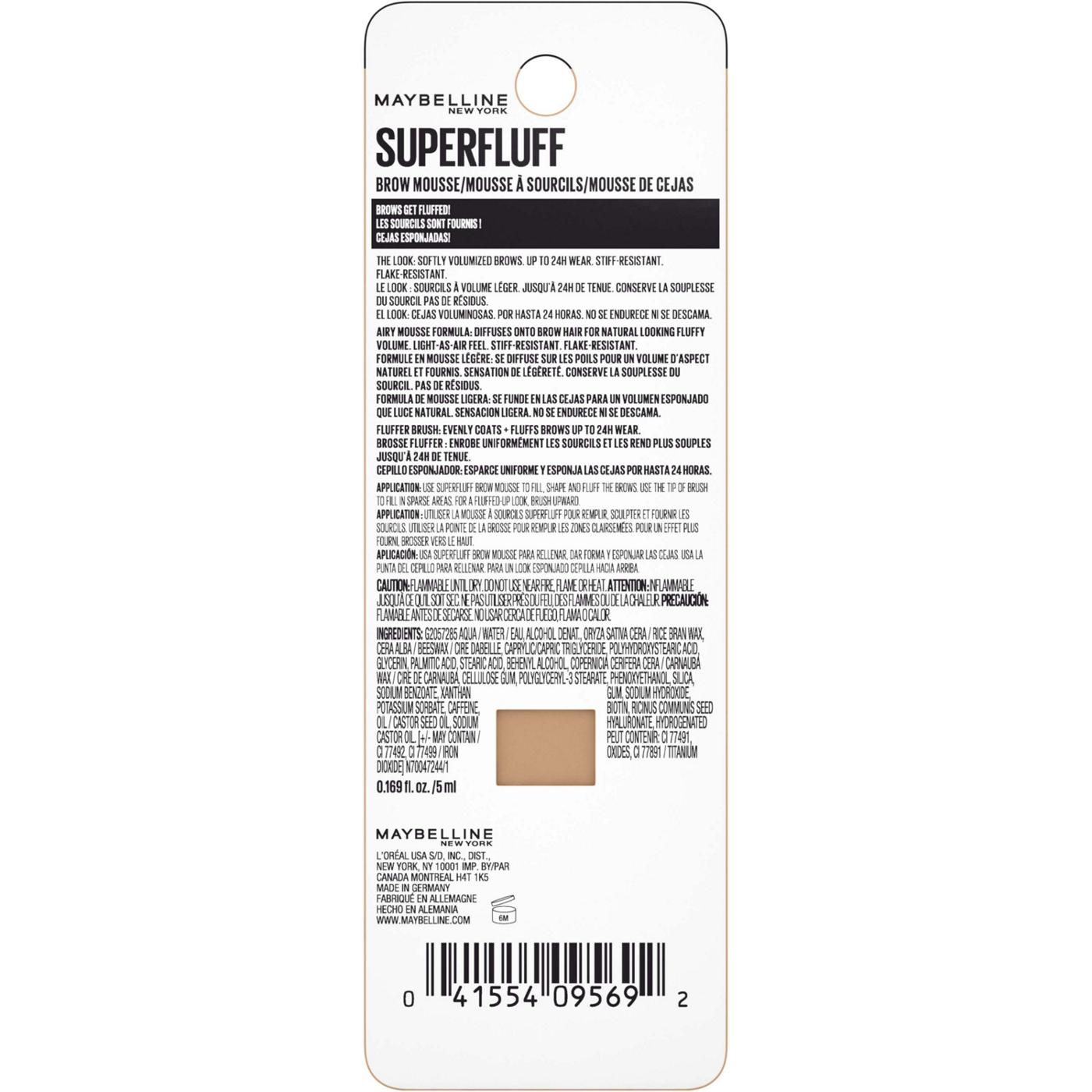Maybelline SuperFluff Brow Mousse - 250 Blonde - Shop Brow pencils ...
