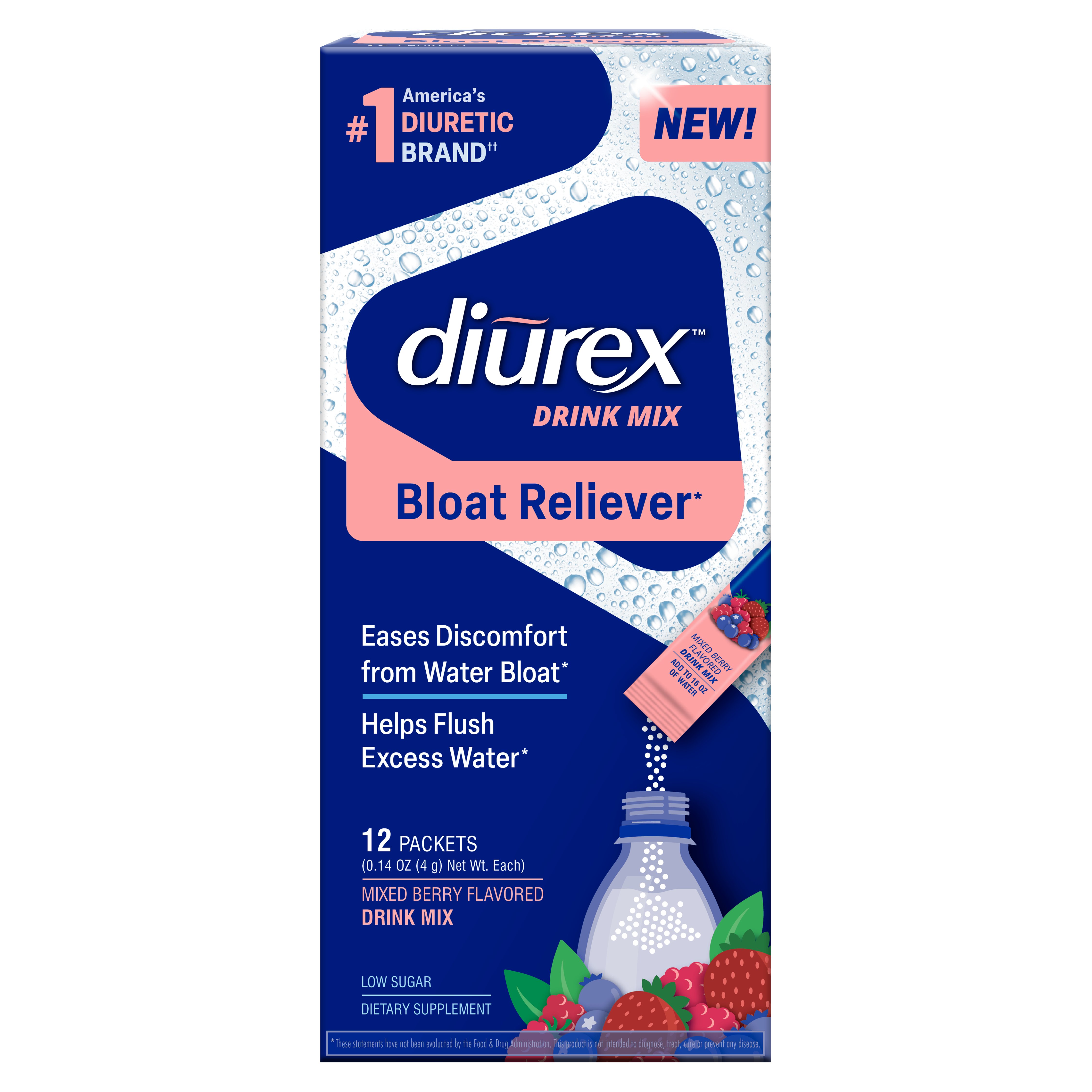 Diurex Bloat Reliever Drink Mix - Mixed Berry - Shop Diet & fitness at ...