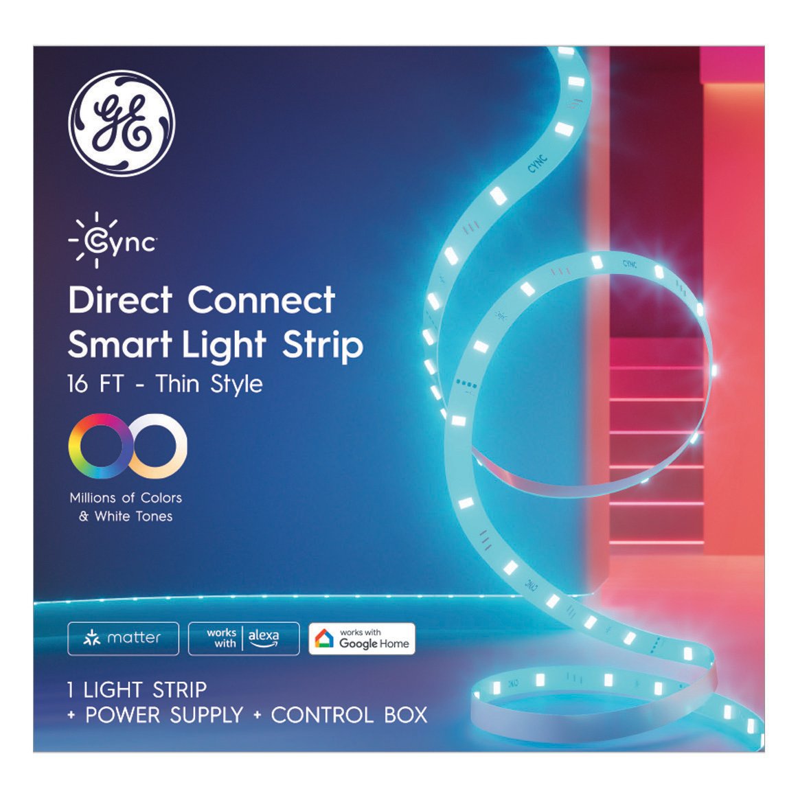 GE Cync Direct Connect Smart Light Strip - Thin Style - Shop Smart home ...