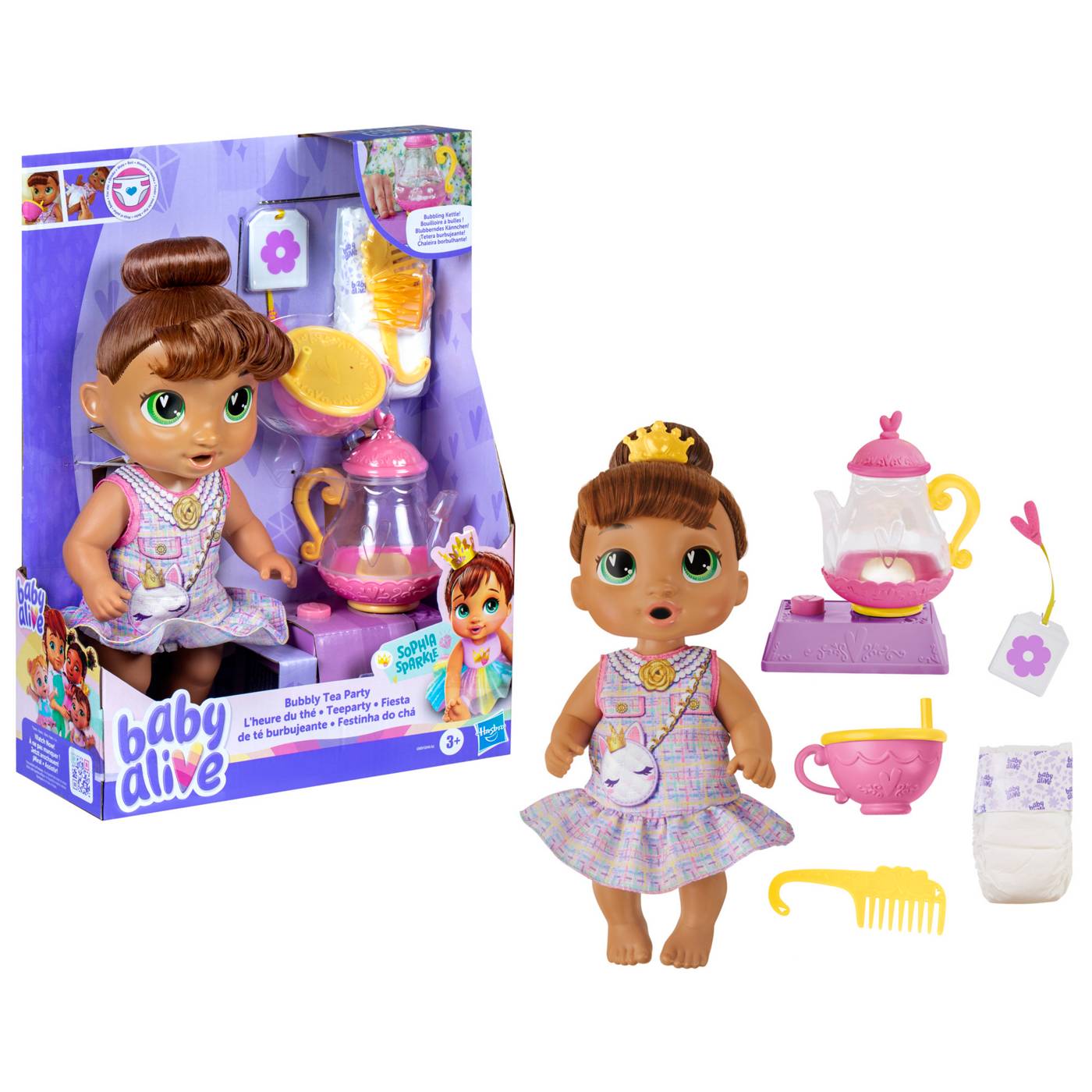 Baby Alive Bubbly Tea Party Sophia Sparkle Doll - Shop Action figures ...