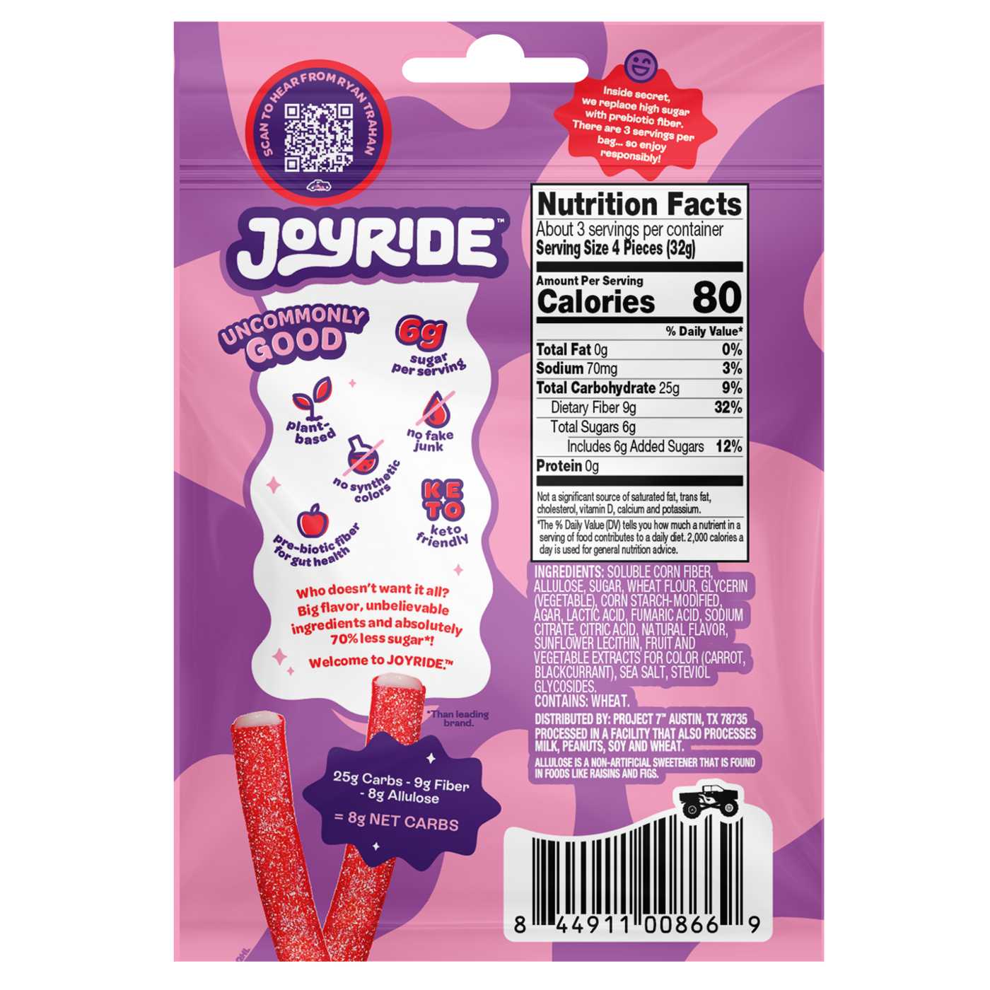 Joyride Sour Strawberry Ropes - Shop Candy at H-E-B