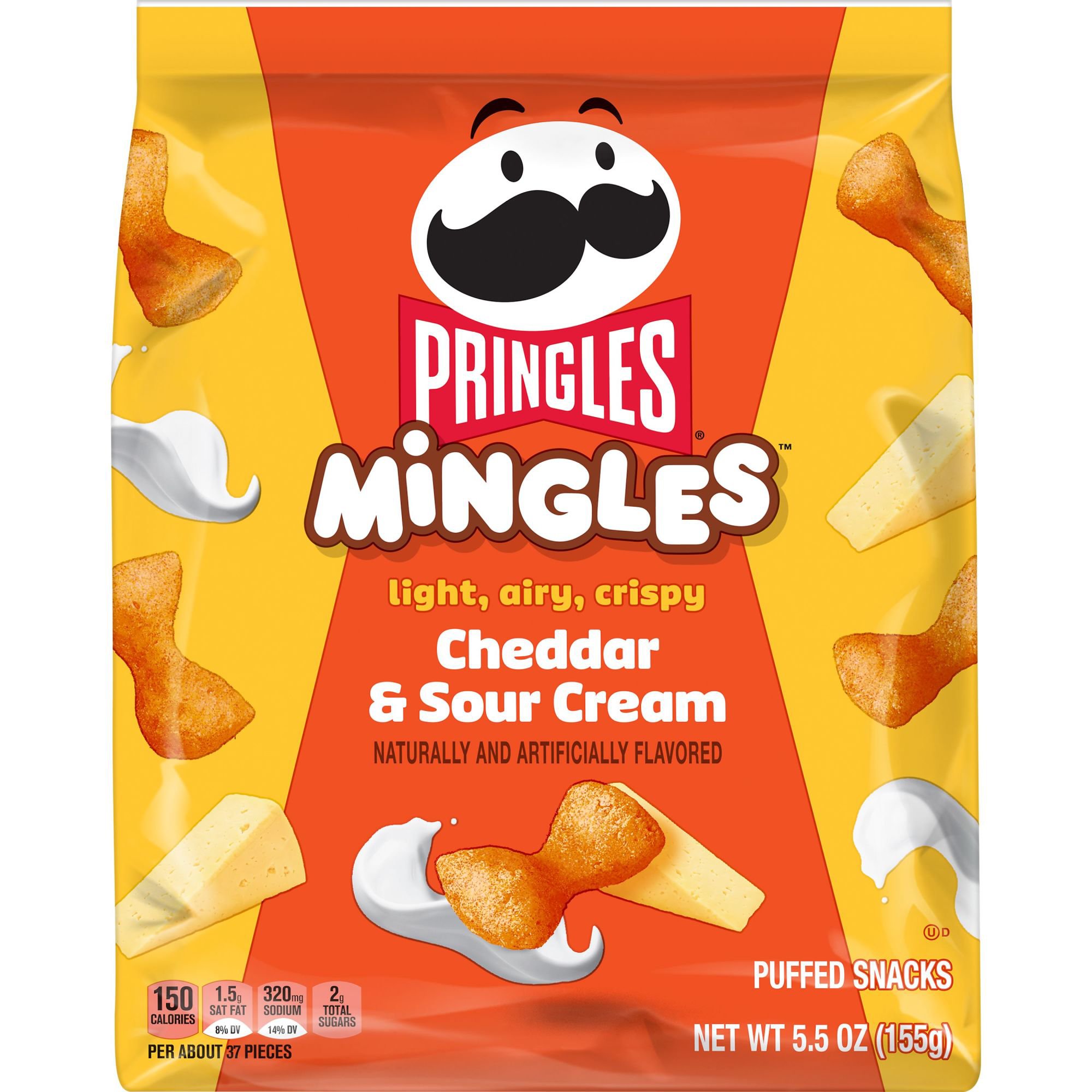 Pringles Mingles Cheddar and Sour Cream Puffed Snacks - Shop Chips at H-E-B