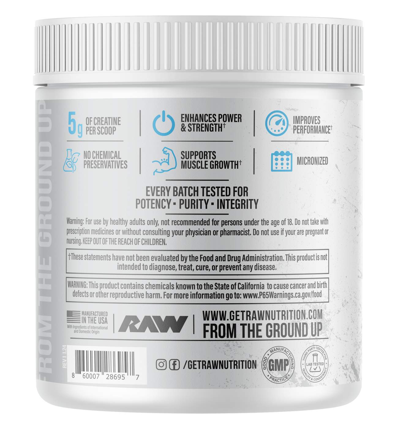 Raw Creatine Monohydrate - Unflavored - Shop Diet & fitness at H-E-B