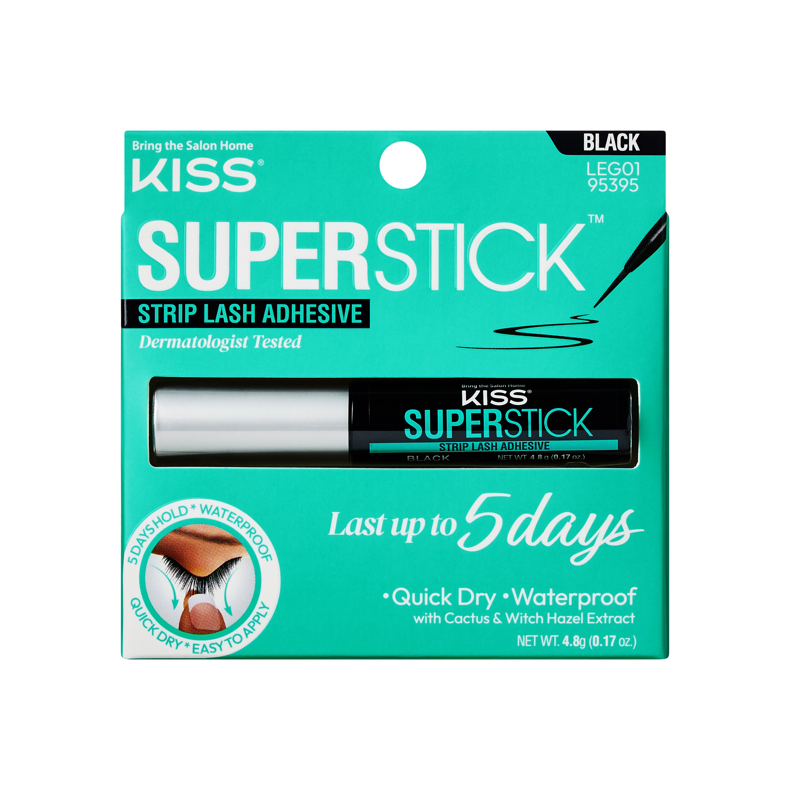 KISS 5 Day Stay Strip Waterproof Lash Adhesive - Black - Shop False ...