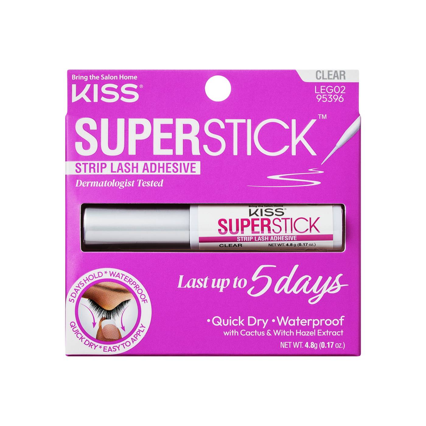KISS 5 Day Stay Strip Waterproof Lash Adhesive - Clear - Shop False ...