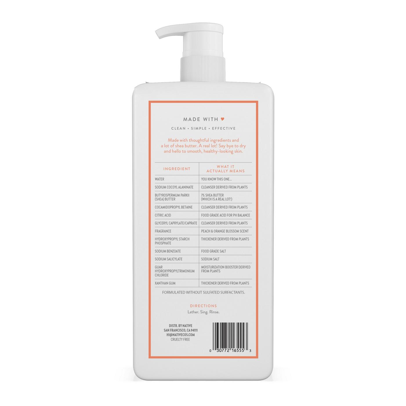 Native Moisturizing Body Wash - Peach & Orange Blossom, Sulfate Free ...