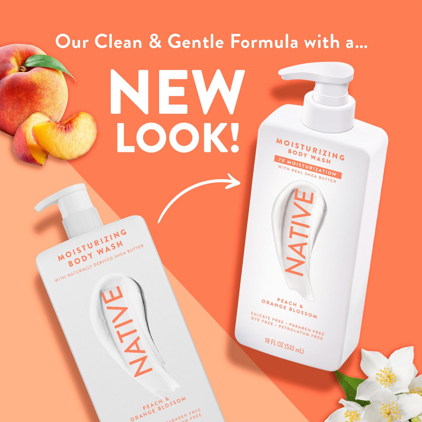 Native Moisturizing Body Wash - Peach & Orange Blossom, Sulfate Free ...