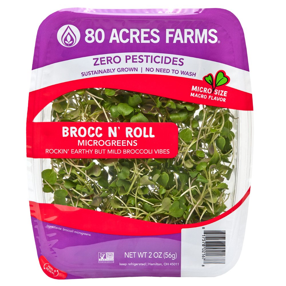 80 Acres Farms Brocc N' Roll Microgreens, 2 oz | Central Market ...
