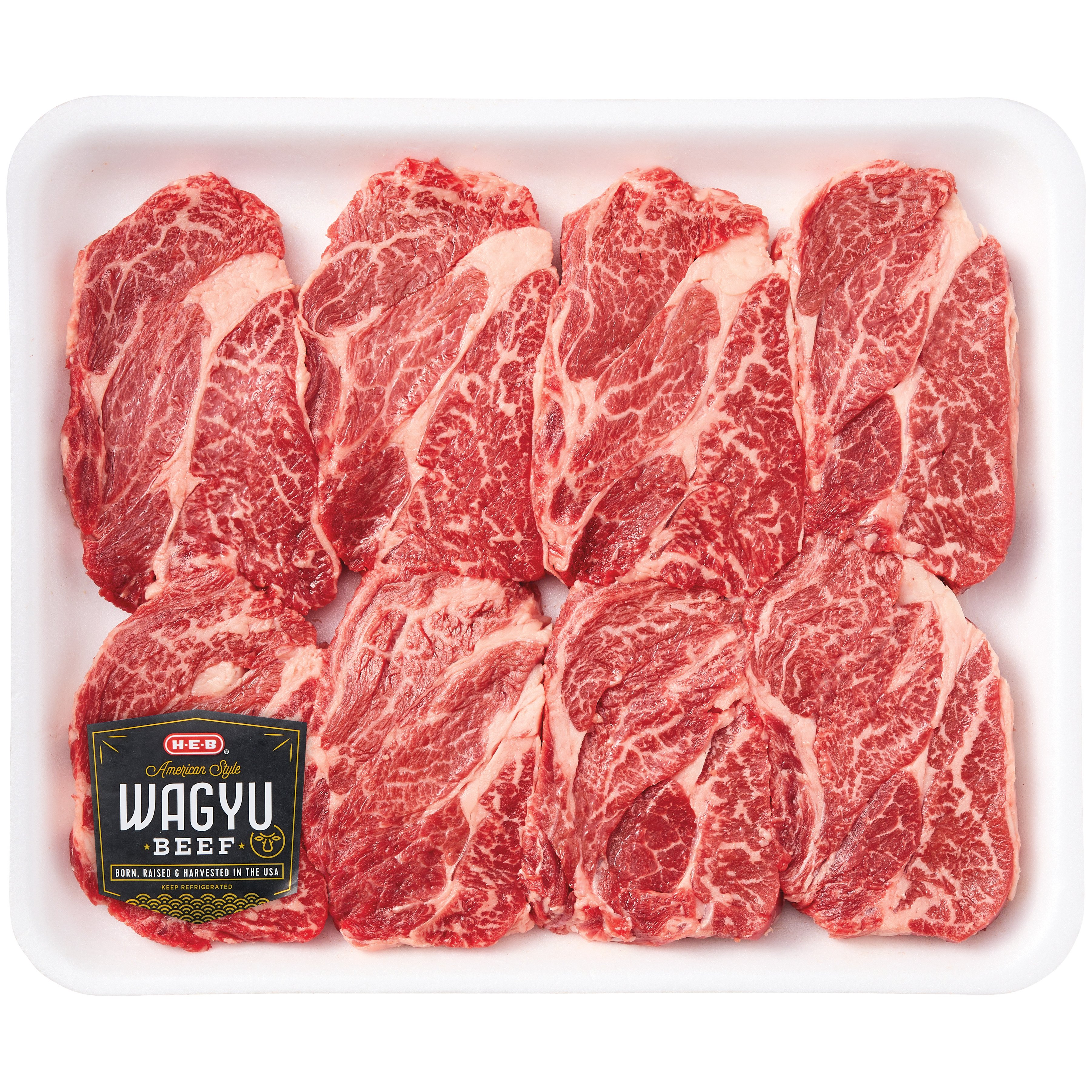 H-E-B American Style Wagyu Beef Chuck Eye Steak - Thick Cut Value Pack ...