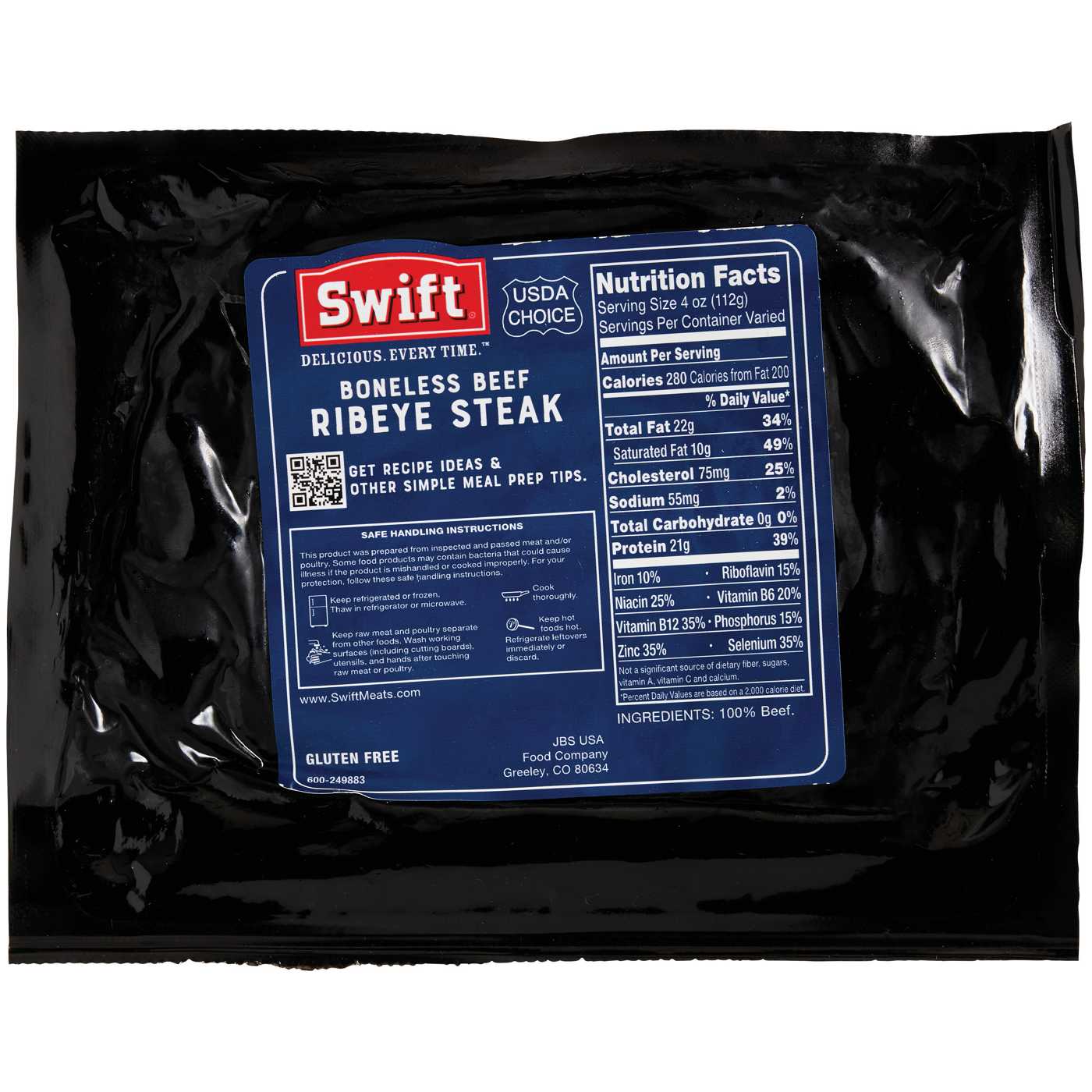 Swift Beef Boneless Ribeye Steak, Thick Cut - USDA Choice - Shop Beef ...
