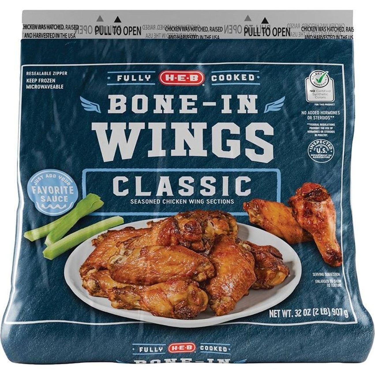 H-E-B Frozen Fully Cooked Bone-In Wings - Classic - Shop Chicken at H-E-B