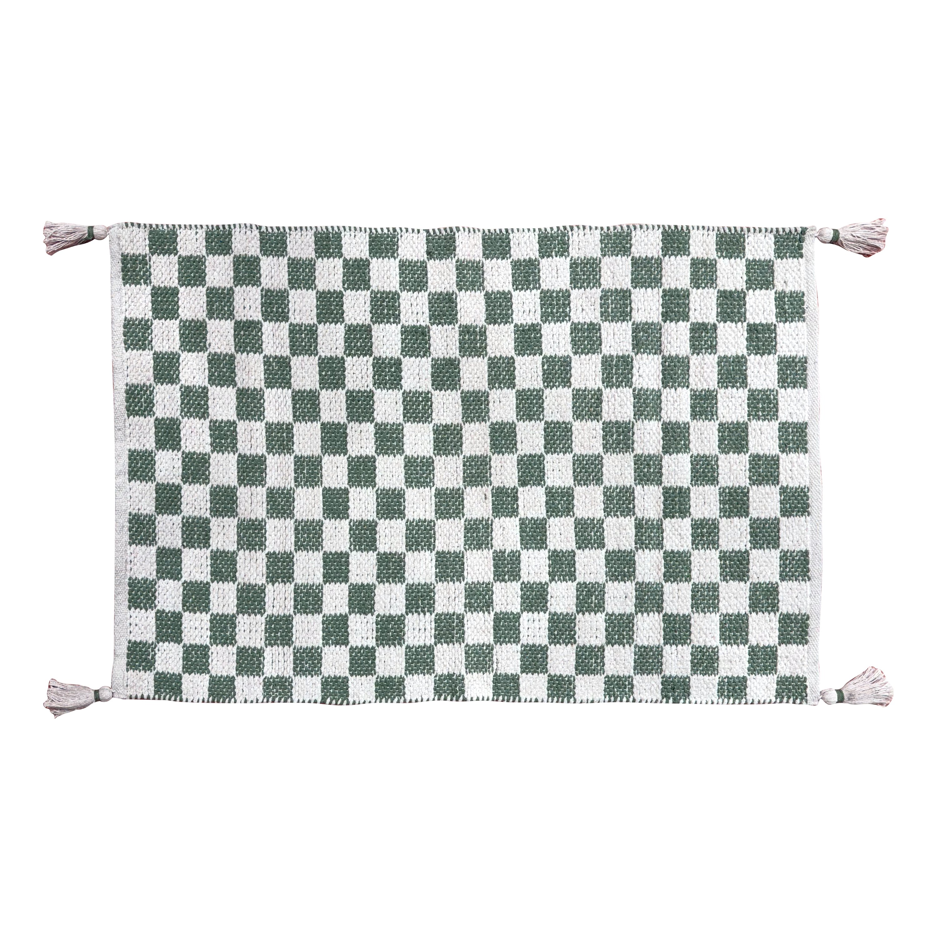 Haven + Key Hand Woven Scatter Rug - Olive & Natural Checkered - Shop ...